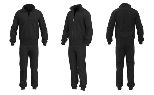 Blank White Sport Tracksuit Mockup Rendering Mens Fitness Costume Mock ...