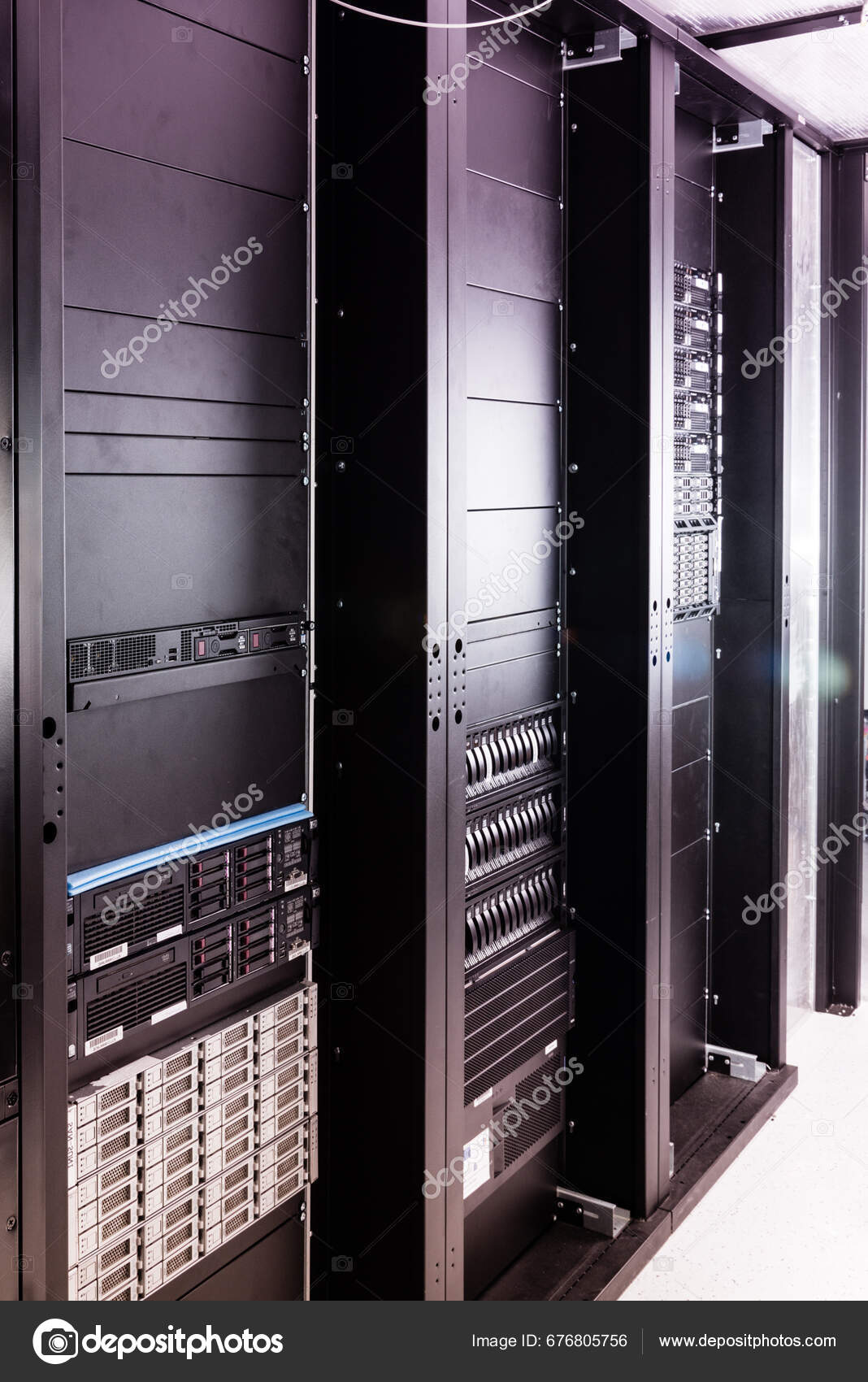 Shot Datacenter Server Racks — Stock Photo © kubais #676805756