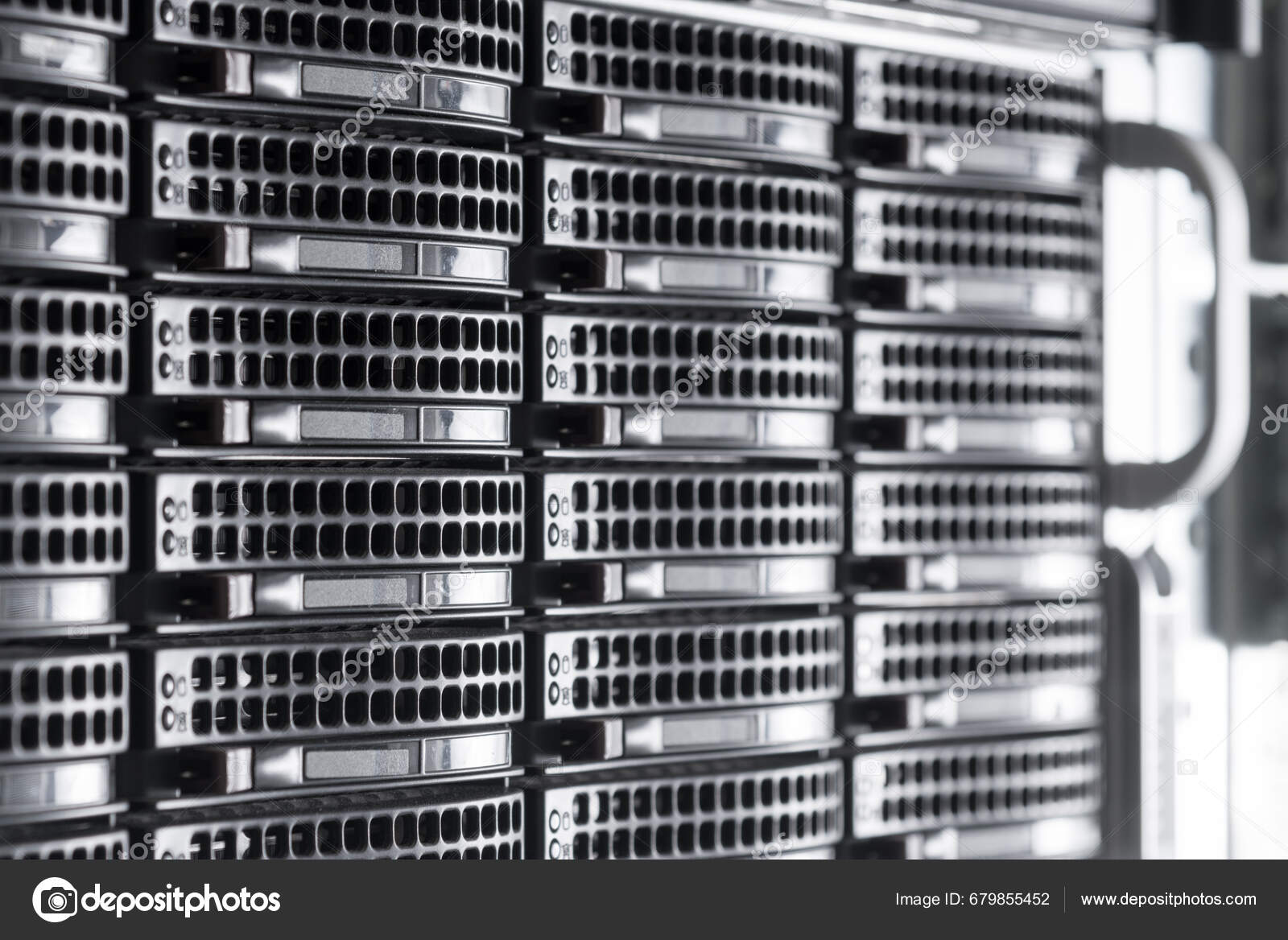 Row Hard Disks Used Data Storage Internet Data Center — Stock Photo © kubais #679855452