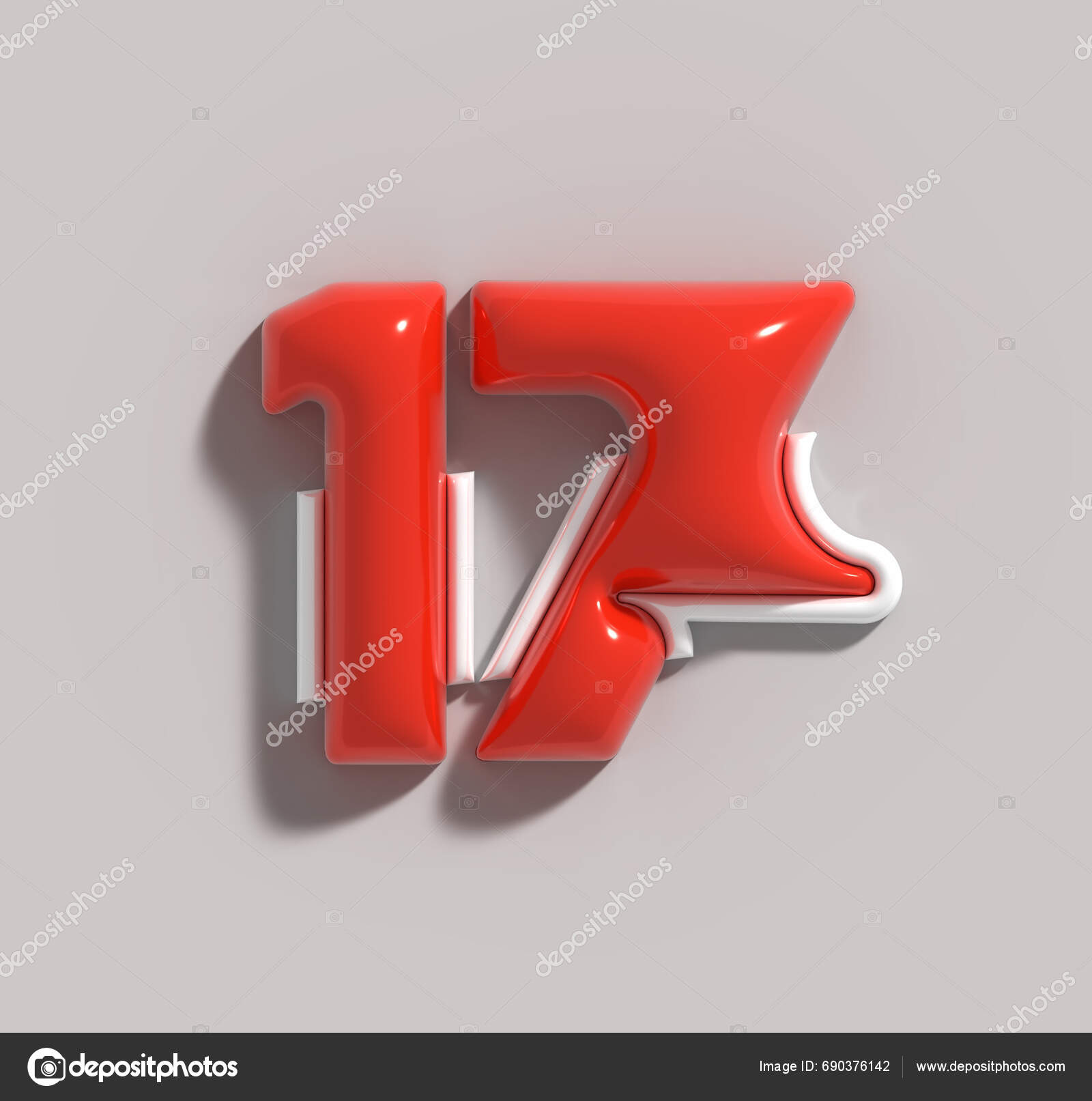 17º Diecisiete Número Letras Diseño Fuente — Foto de stock ...