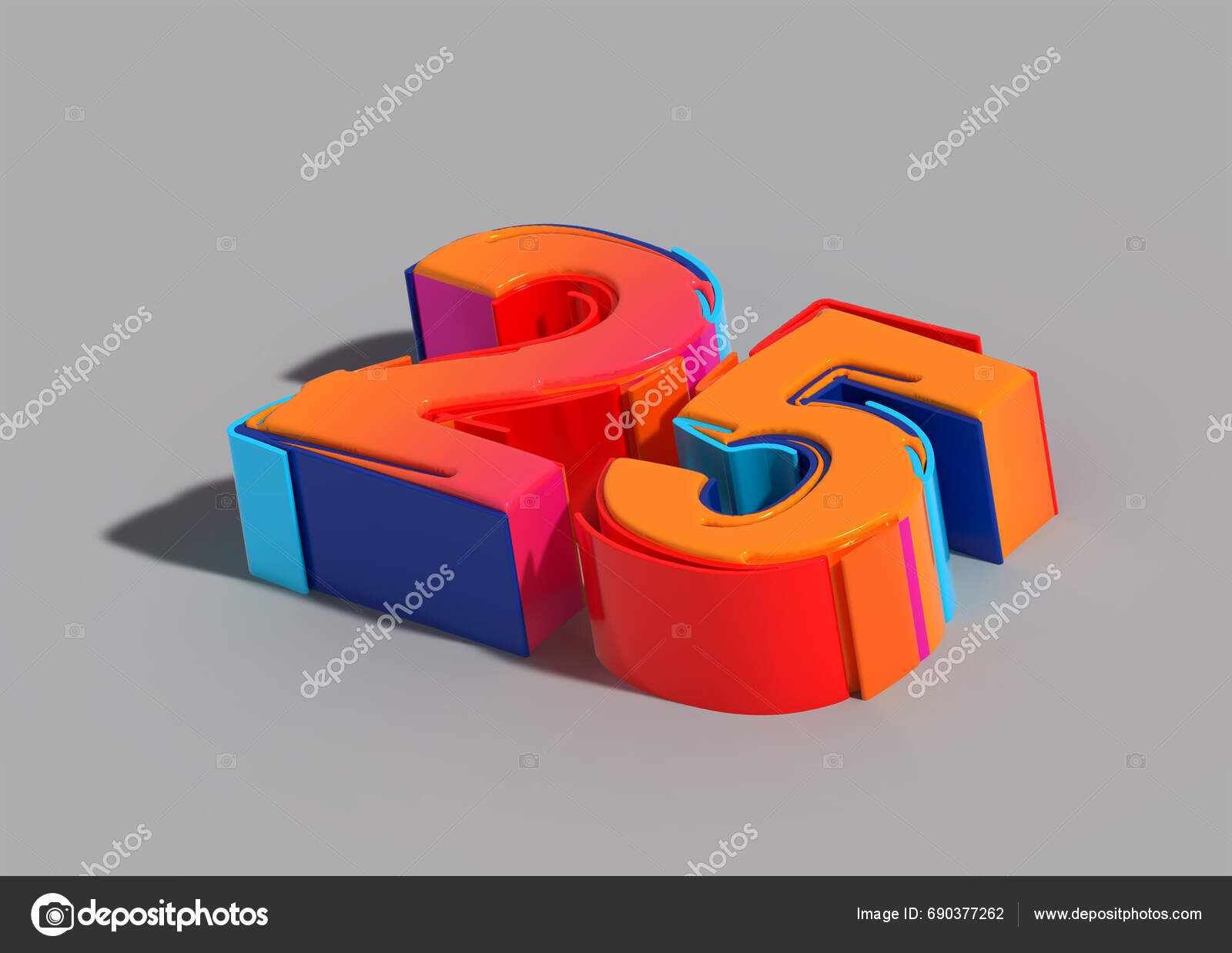 Twenty Five Number Lettering Font Design — Stock Photo © redshinestudio ...