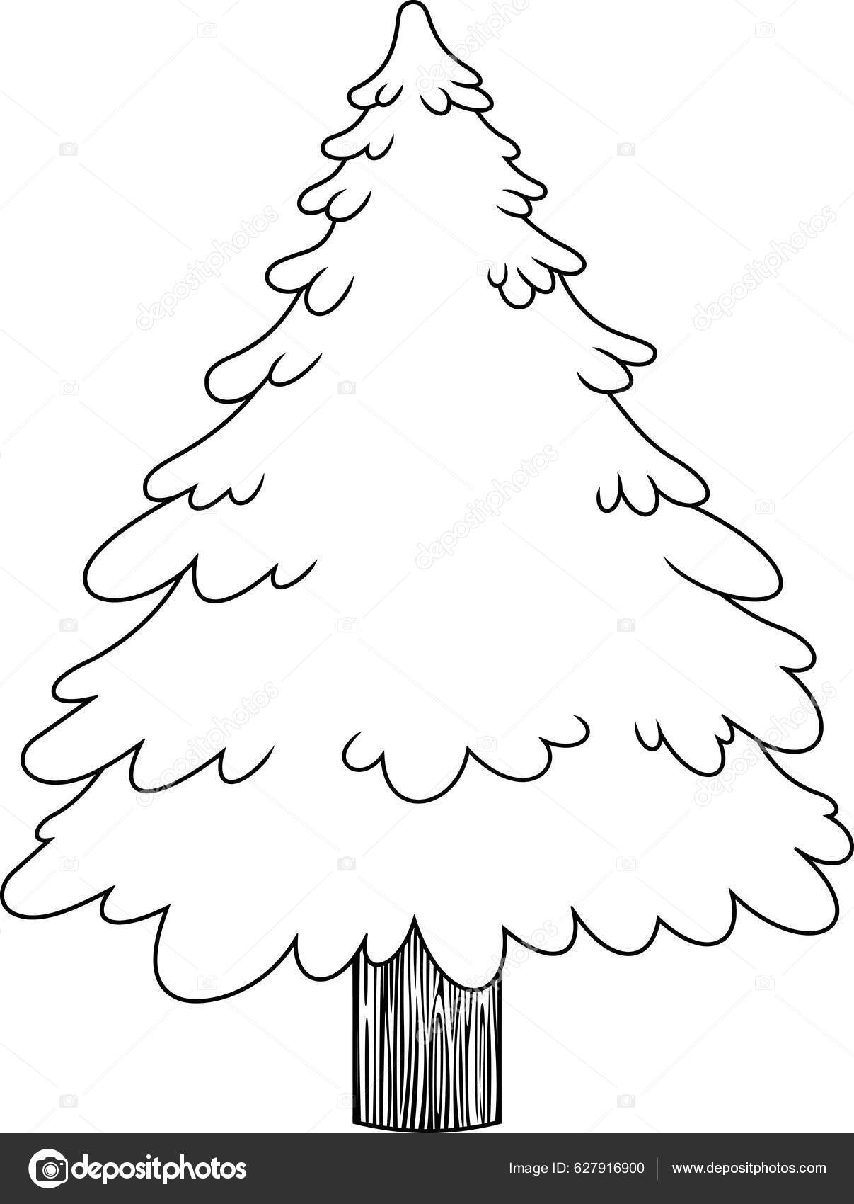 Cartoon Pine Tree Outline