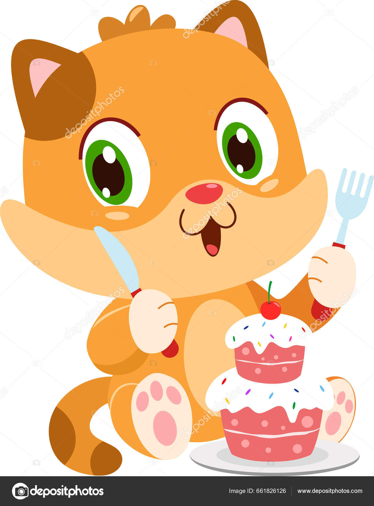 Dibujo De Gato Comiendo Pastel Gato Perezoso Comiendo Pastel Tarjeta