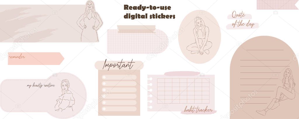 Papeles y pegatinas digitales para el registro o planificación de ...