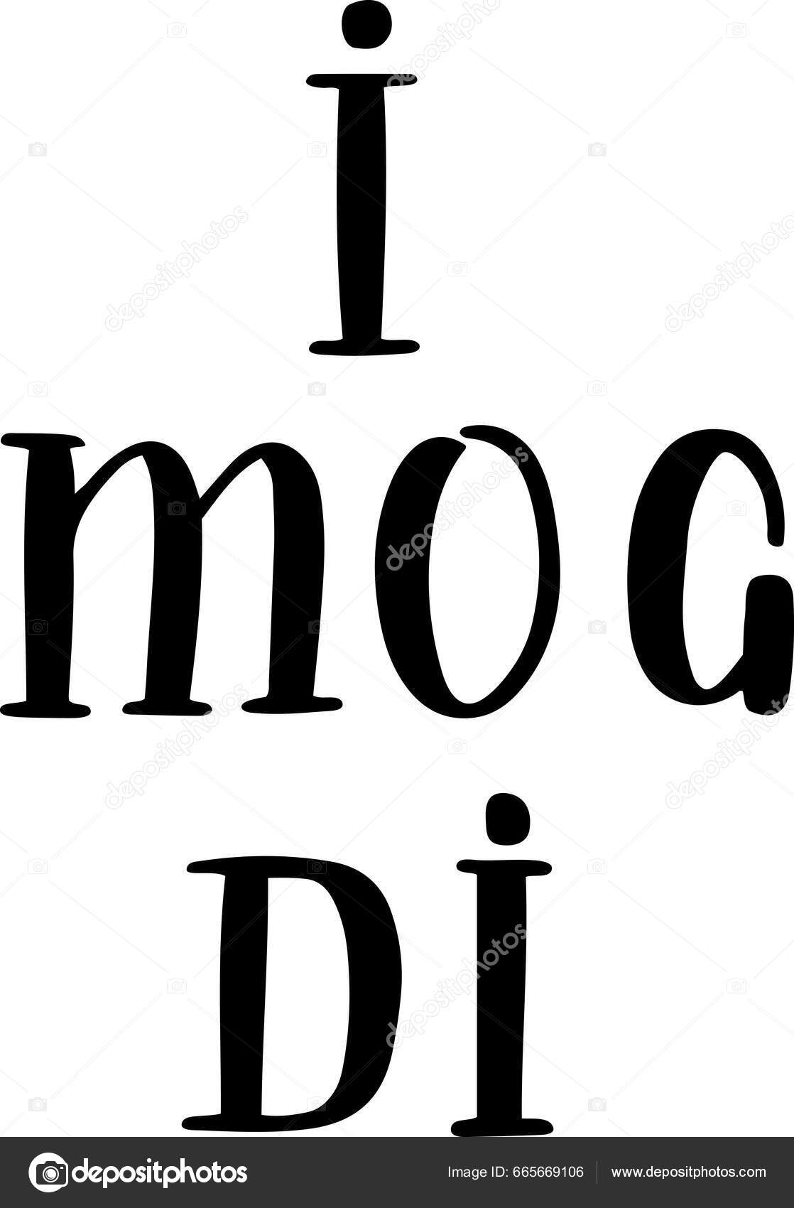 Mog Hand Drawn Vector Lettering German English Means Love You Stock ...