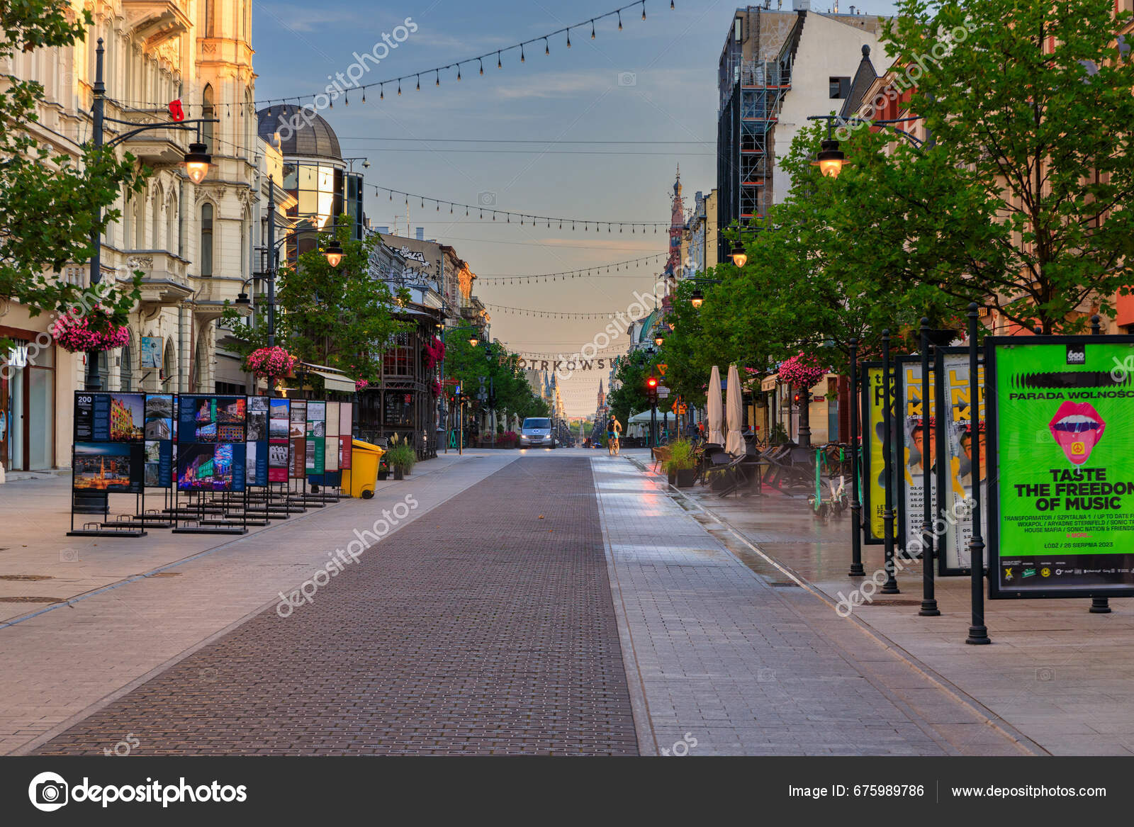 Lodz Poland August 2023 Beautiful Architecture Piotrkowska Street Lodz ...
