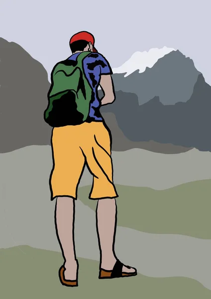 Turistika kreslené stock fotografie, royalty free Turistika kreslené ...