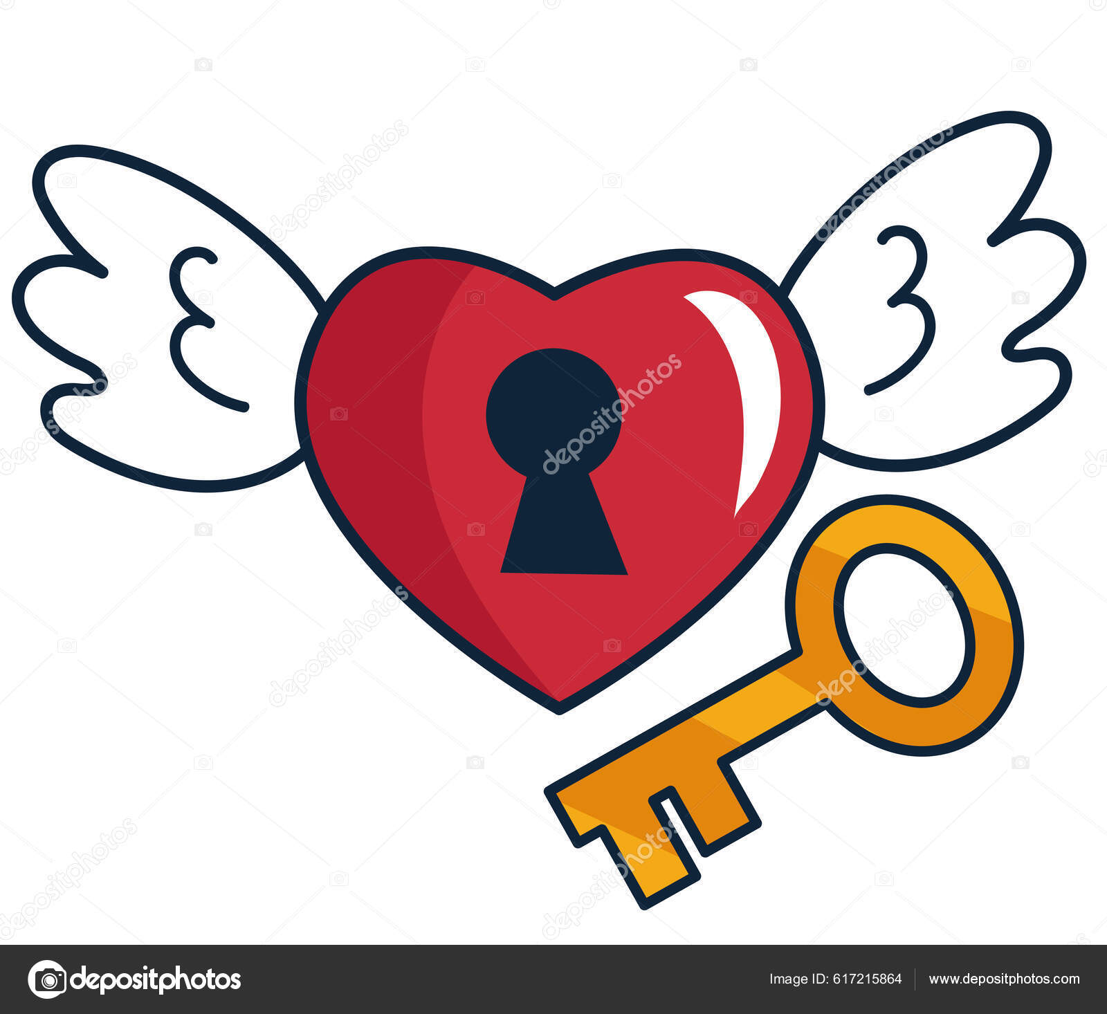 Heart Flying Key Icon Stock Vector by ©yupiramos 617215864