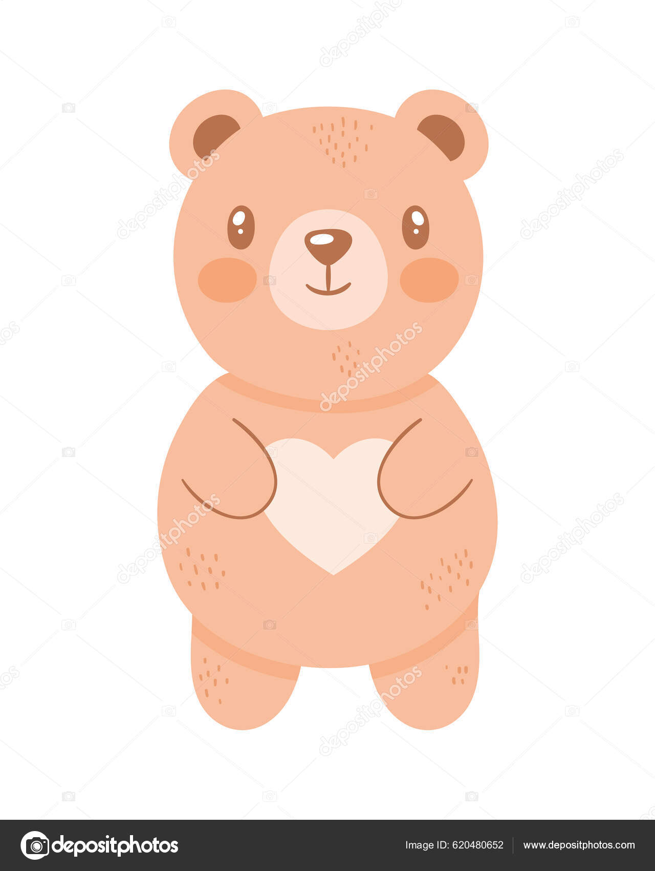 Cute Brown Bear Teddy Icon Stock Vector by ©yupiramos 620480652