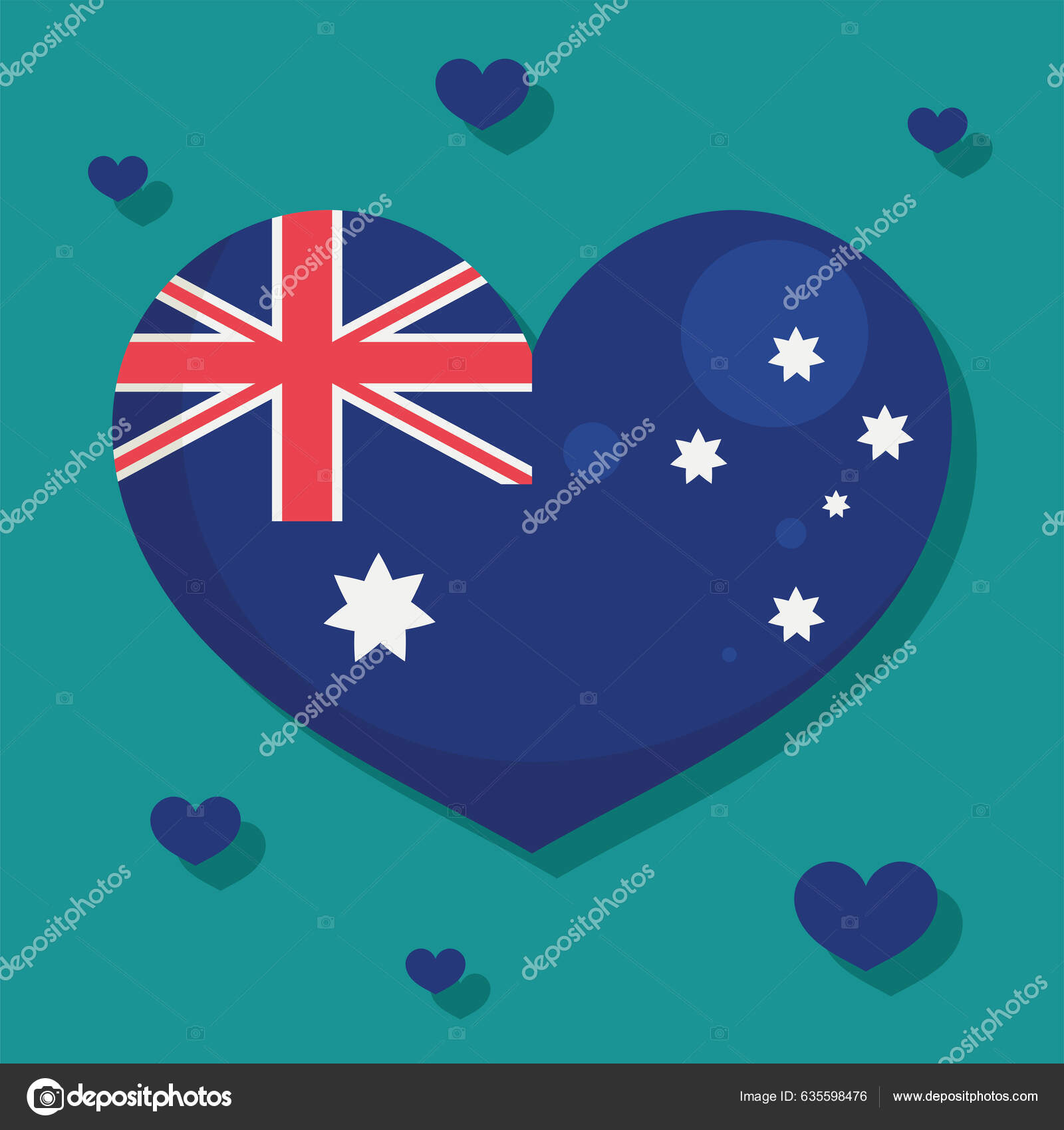 Australian Flag Heart Icons Stock Vector by ©yupiramos 635598476