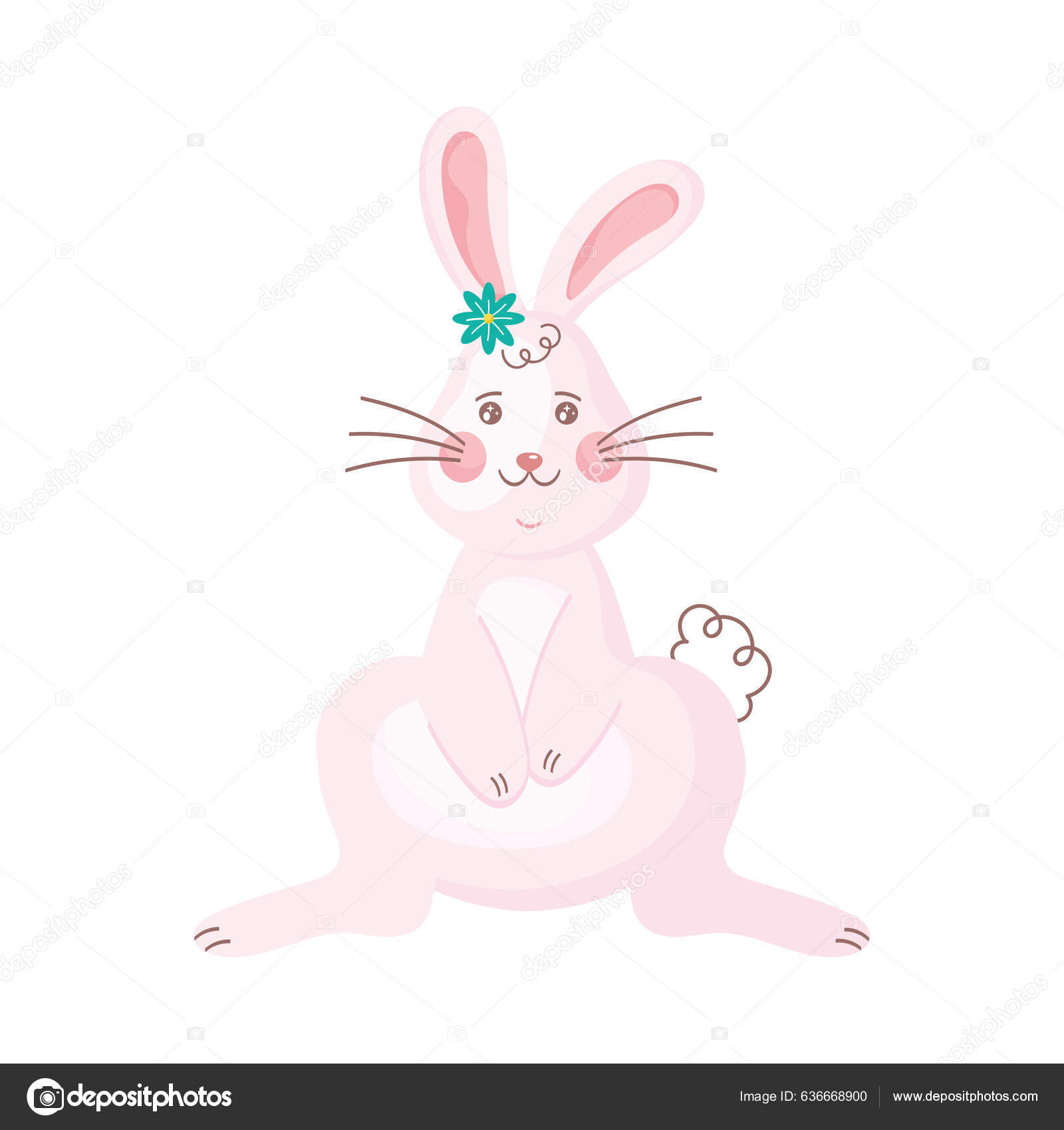 Cute Rabbit Standing Farm Animal Stock Vector by ©yupiramos 636668900