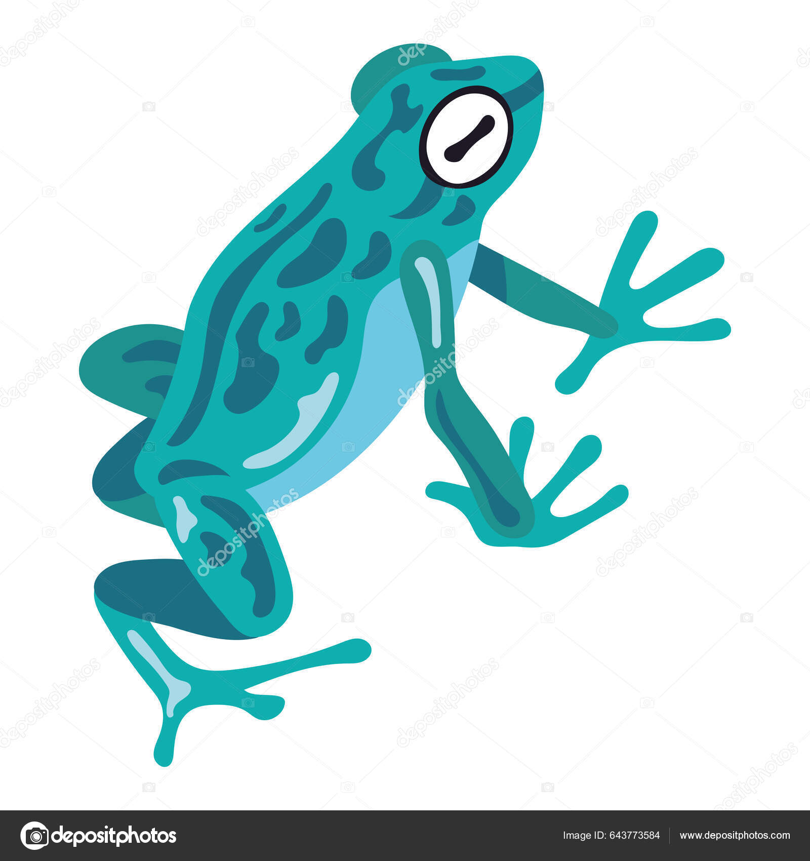 Blue Frog Exotic Animal Character Stock Vector Image by ©yupiramos ...