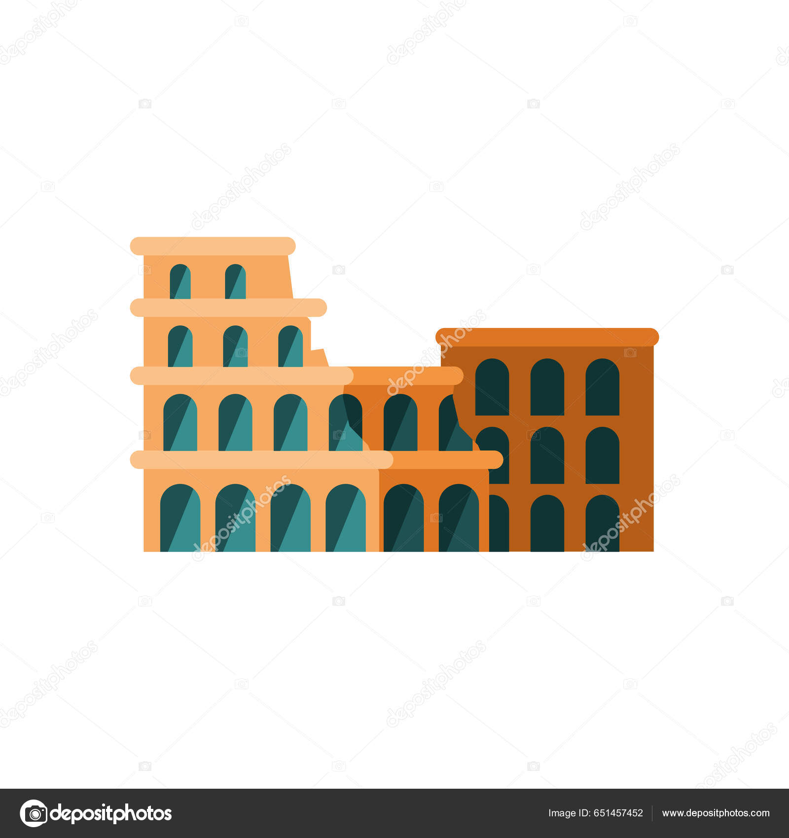 Rome Colosseum Design White Stock Vector by ©yupiramos 651457452