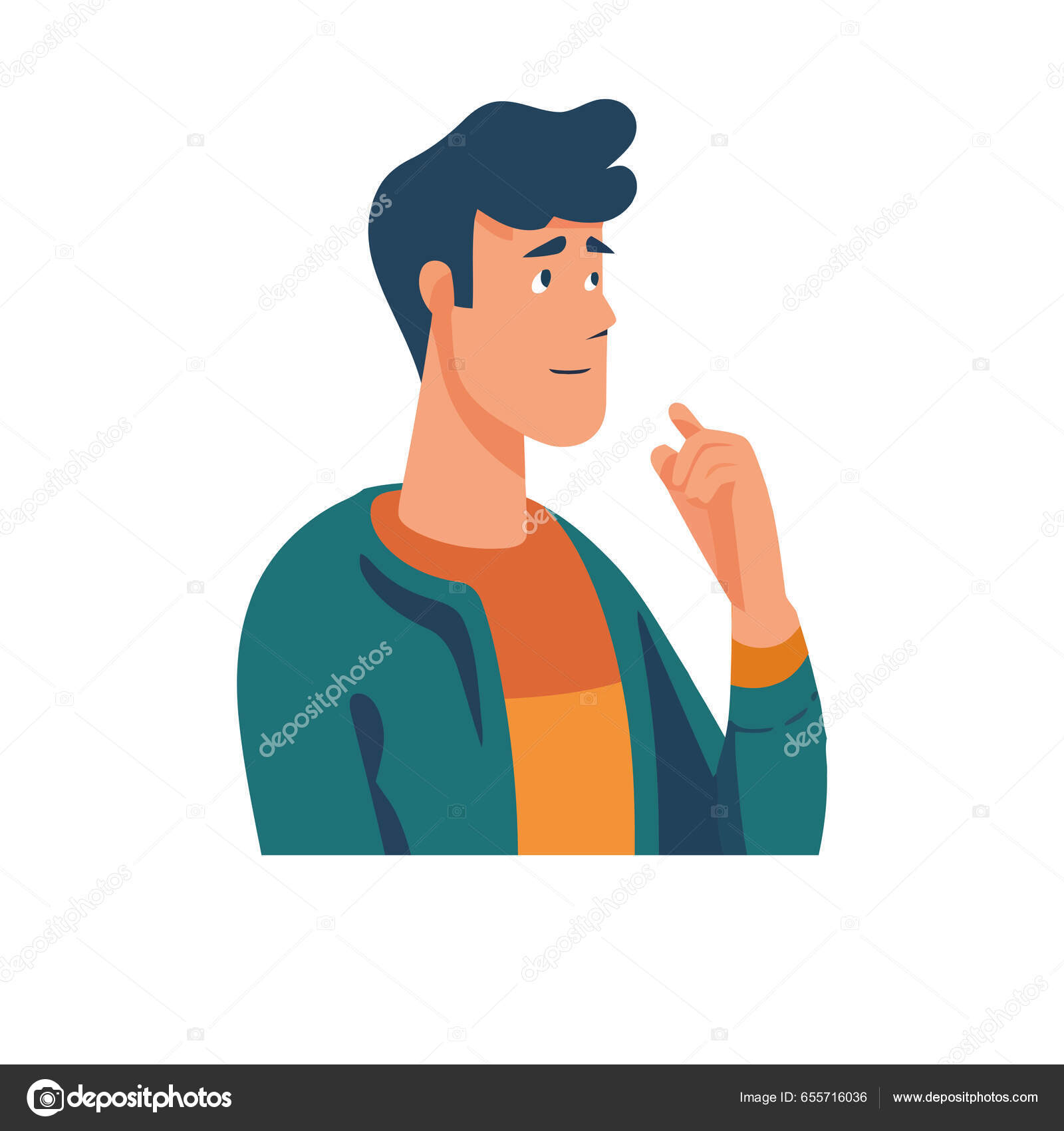 Pebisnis Tersenyum Menunjuk Sukses Simbol Terisolasi Vektor Stok oleh ...