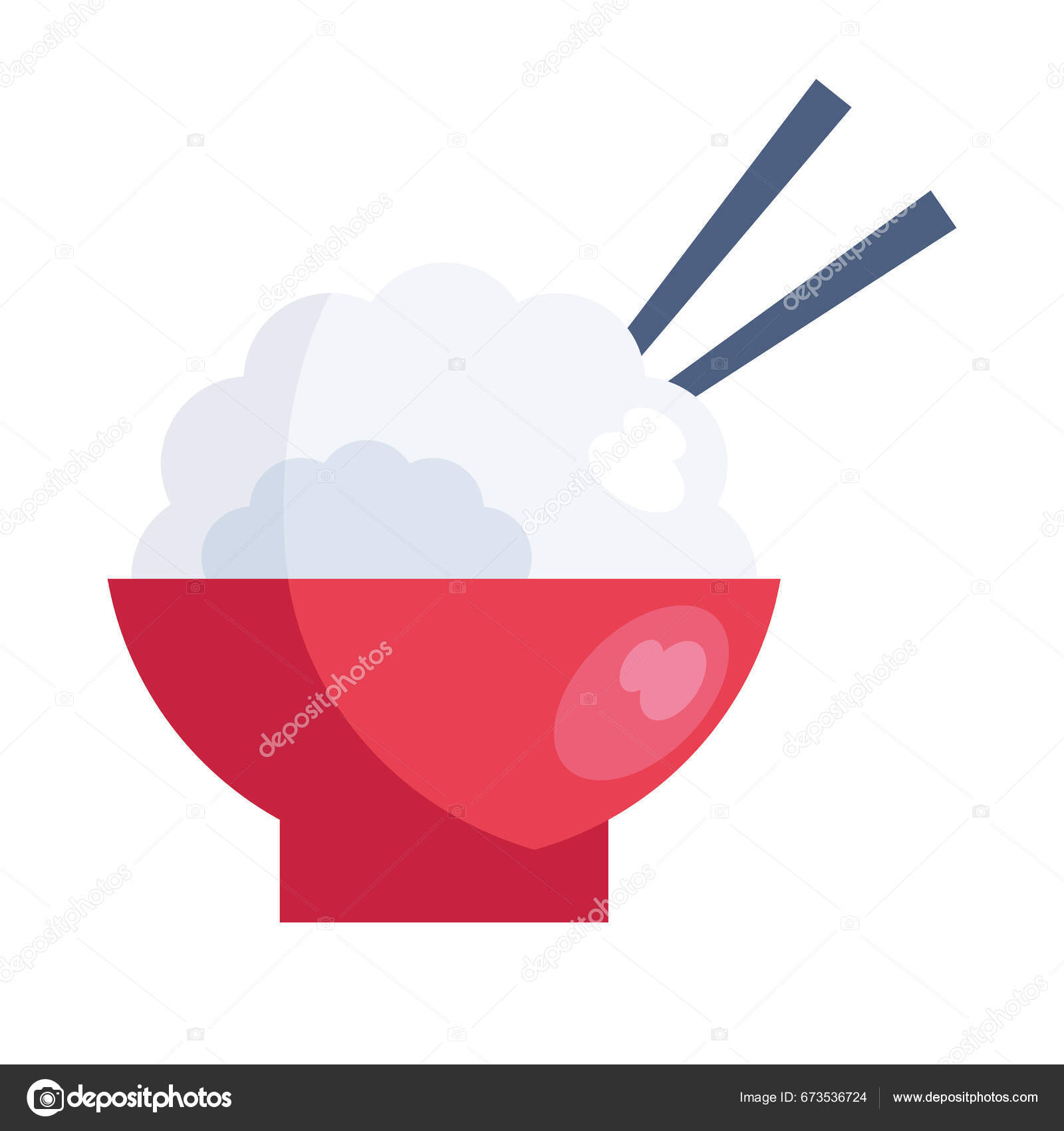 Rice Bowl Illustration Vector Isolated Stock Vector by ©yupiramos 673536724