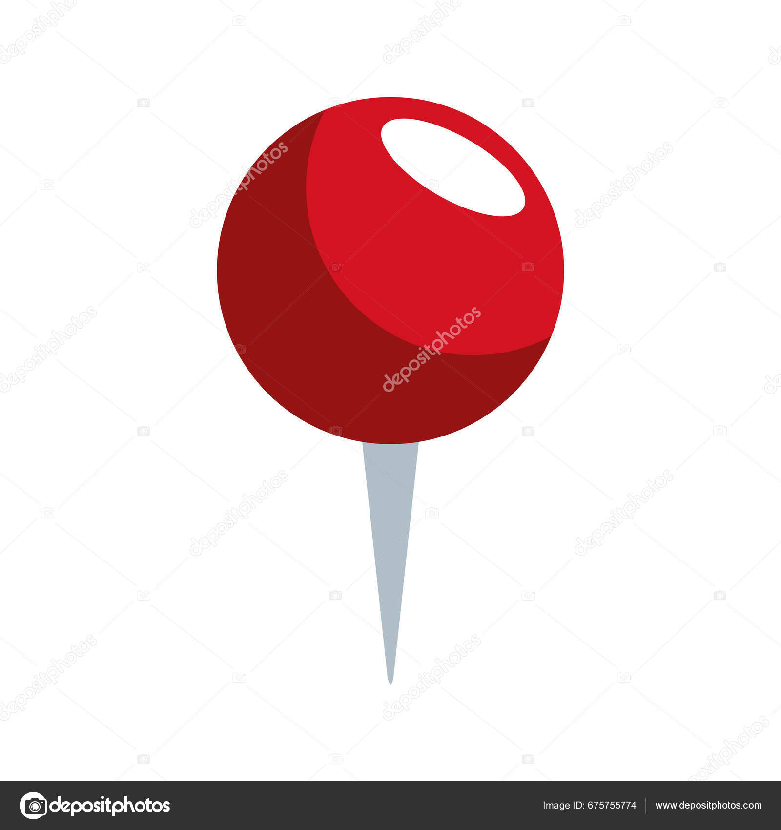 Pin Icono Ubicación Viaje Vector Aislado Vector de stock #675755774 de ...