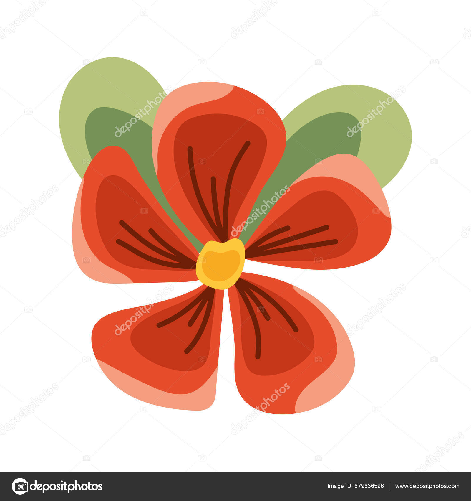 Flower Red Illustration Vector Isolated Stock Vector by ©yupiramos ...