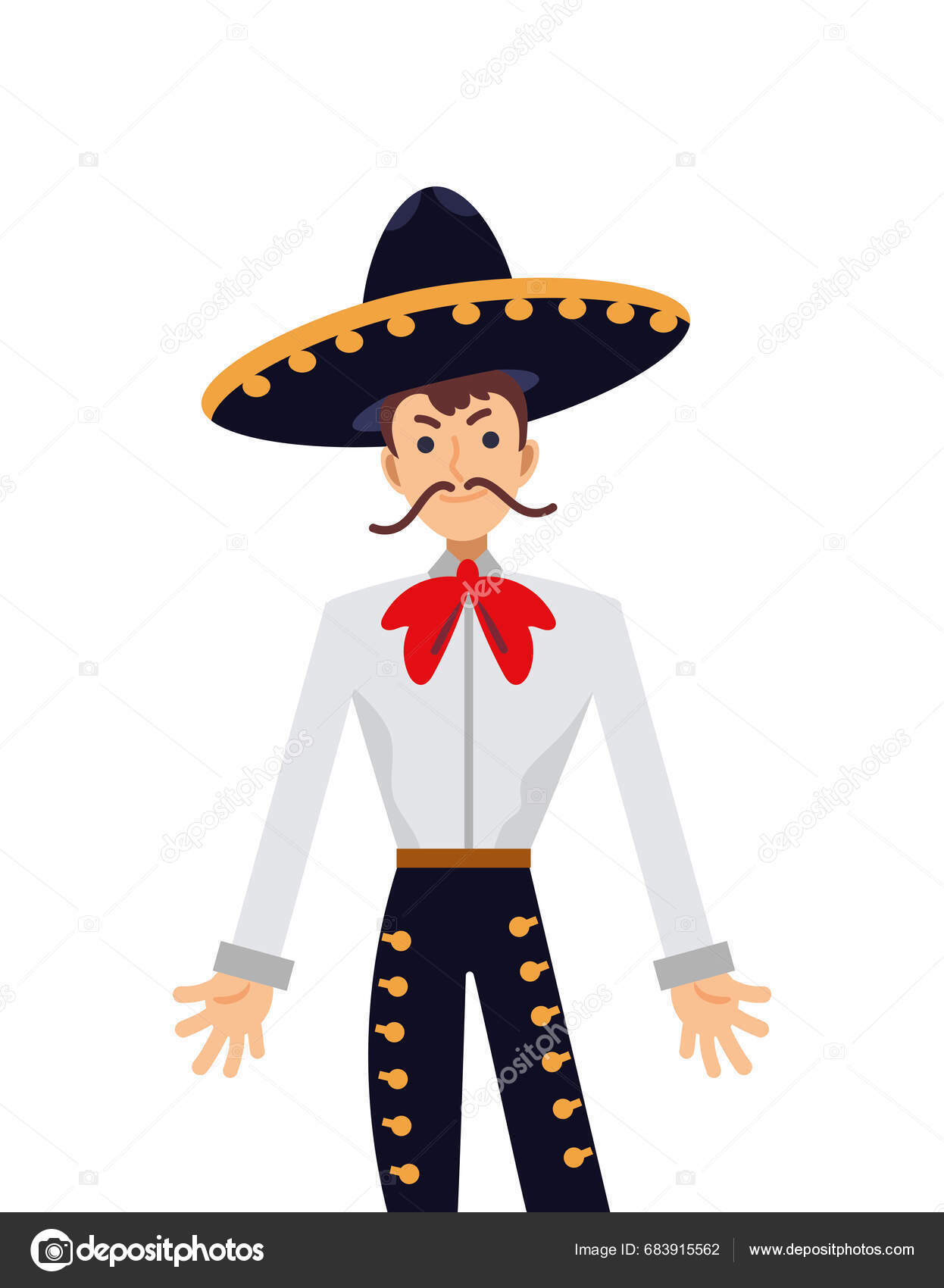 Charro Mexicano Con Ilustración Sombrero Vector de stock por ©yupiramos ...
