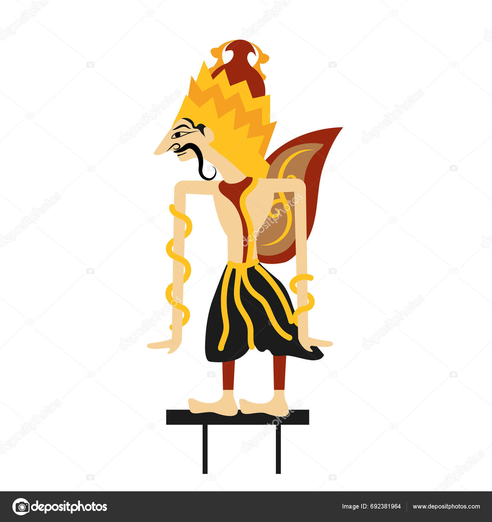 Wayang Kulit Cultura Ilustración Aislado Vector de stock #692381964 de ...