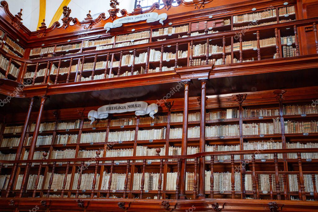Puebla, Mexico - March 17 , 2022 :Palafoxiana library founded in 1646 ...