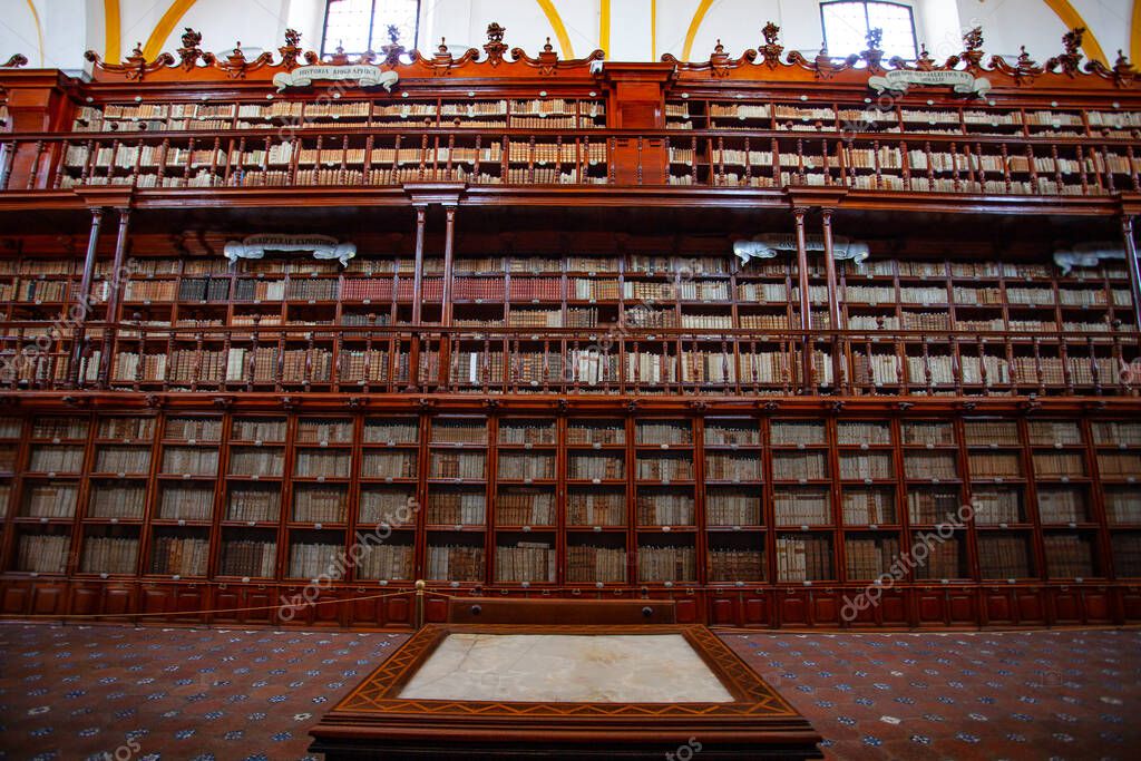 Puebla, Mexico - March 17 , 2022 :Palafoxiana library founded in 1646 ...