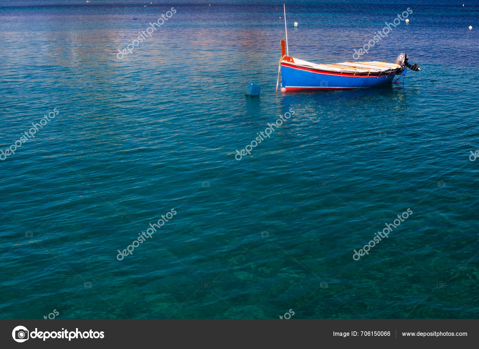 Malta Feruary 2024 Saint Julian Bay Traditional Colourful Fishing Boats ...