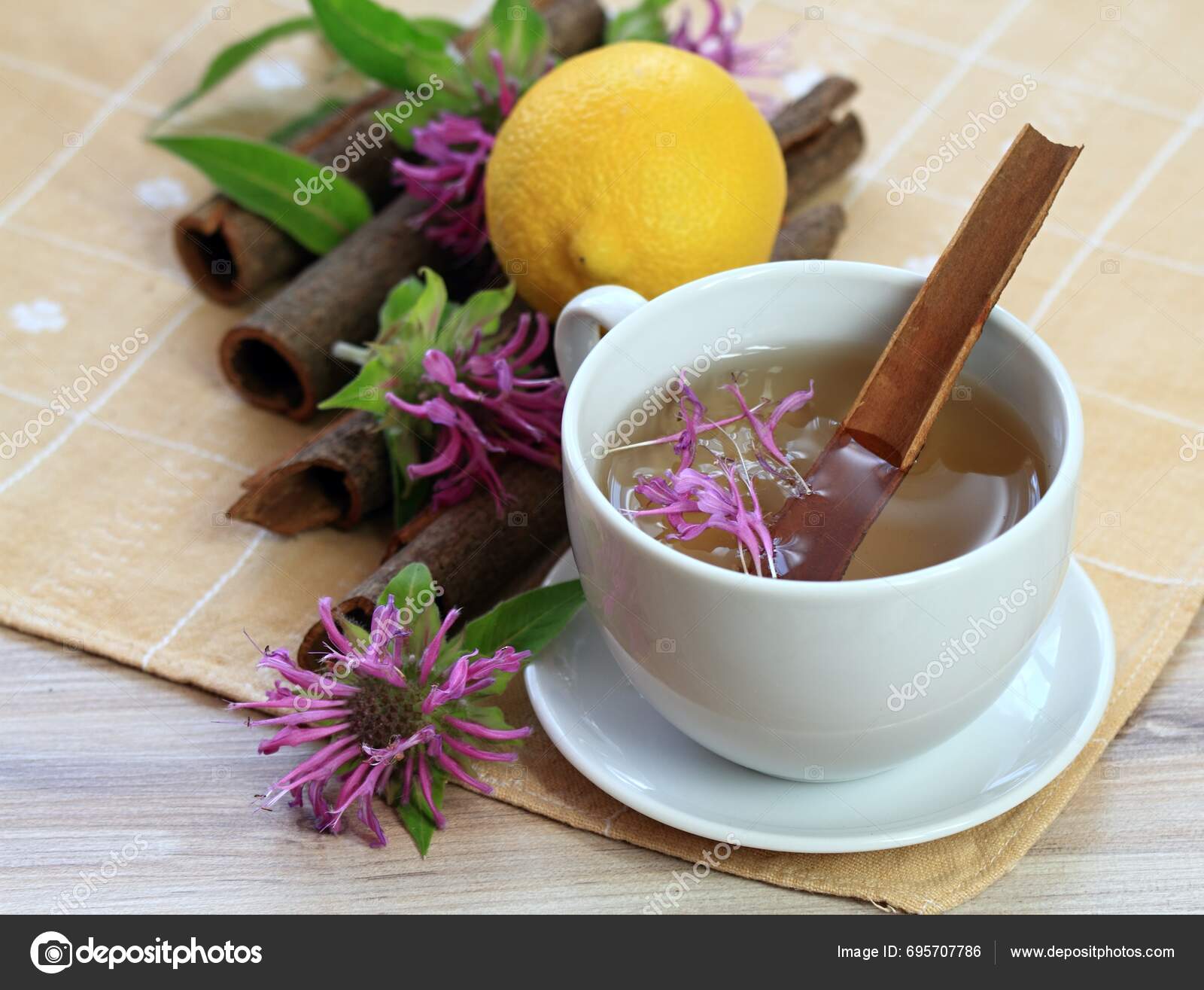 Cup Herbal Tea Monarda Didyma Flower Head Leaves Sweet Smelling Stock ...