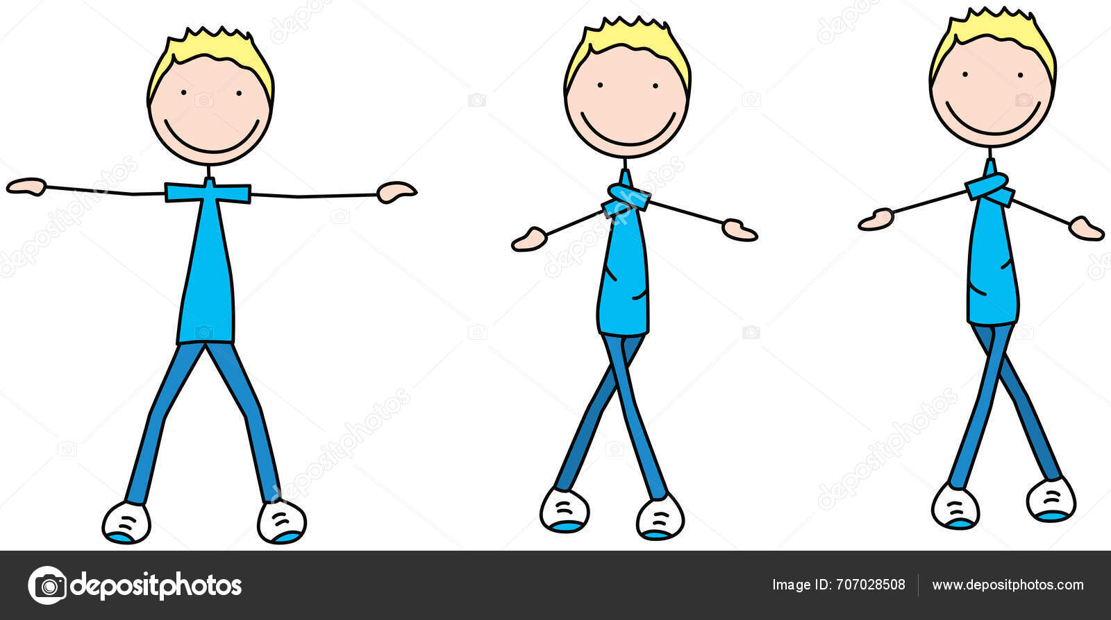 Ilustración Vectorial Dibujos Animados Niño Haciendo Ejercicio Piernas ...