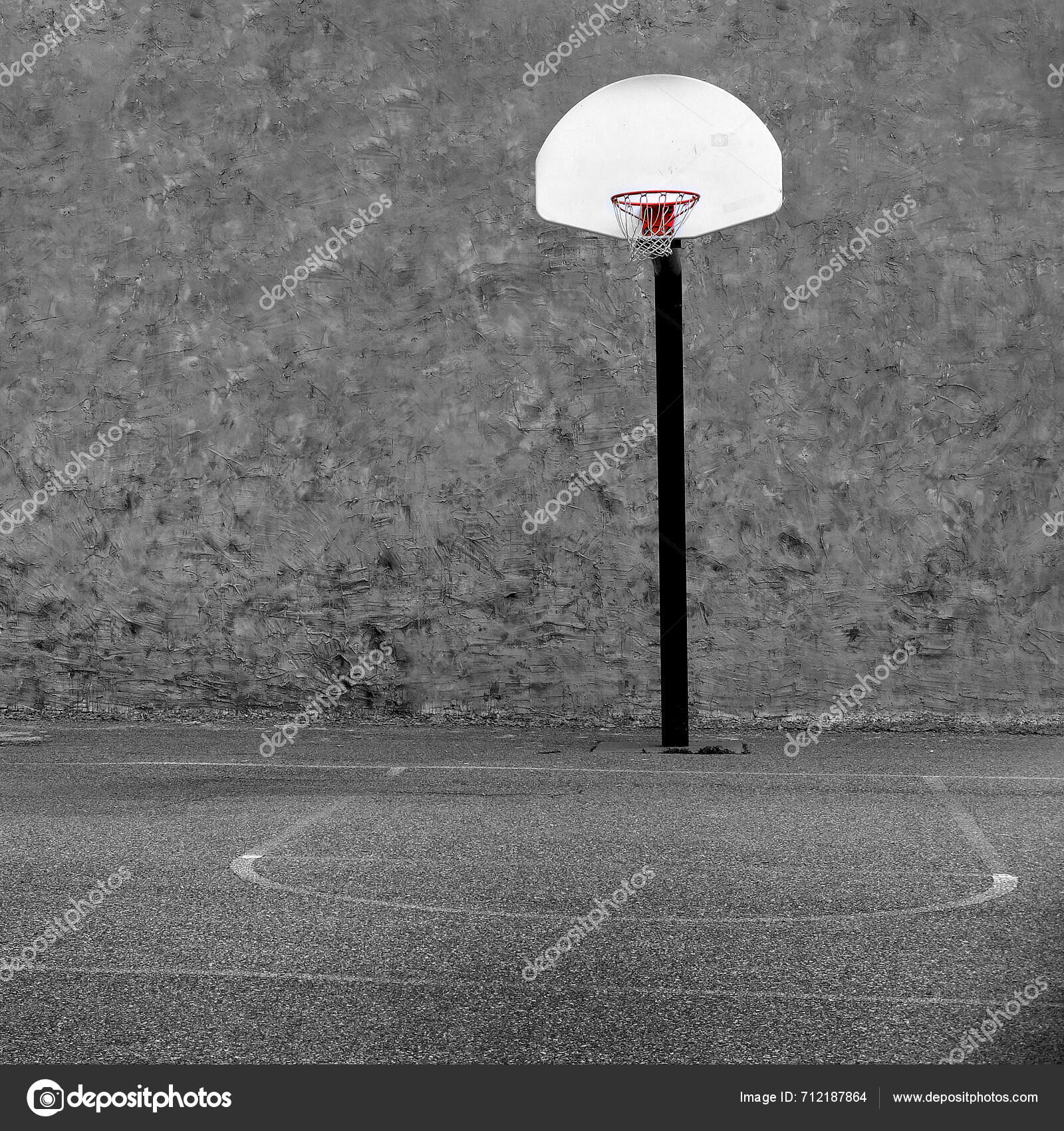 Urban Basketball Hoop Concrete Playground Textures Grungy — Stock Photo ...