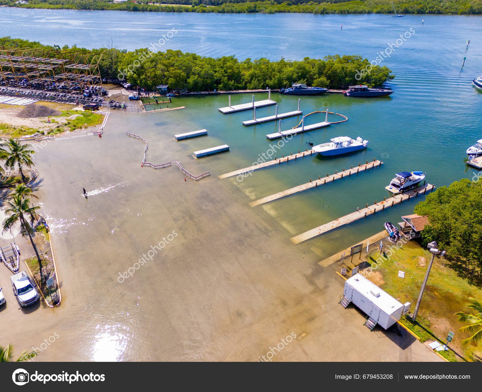 Aeria Photo Severe Flood Haulover Marina Boat Ramp October 2023 – Stock ...