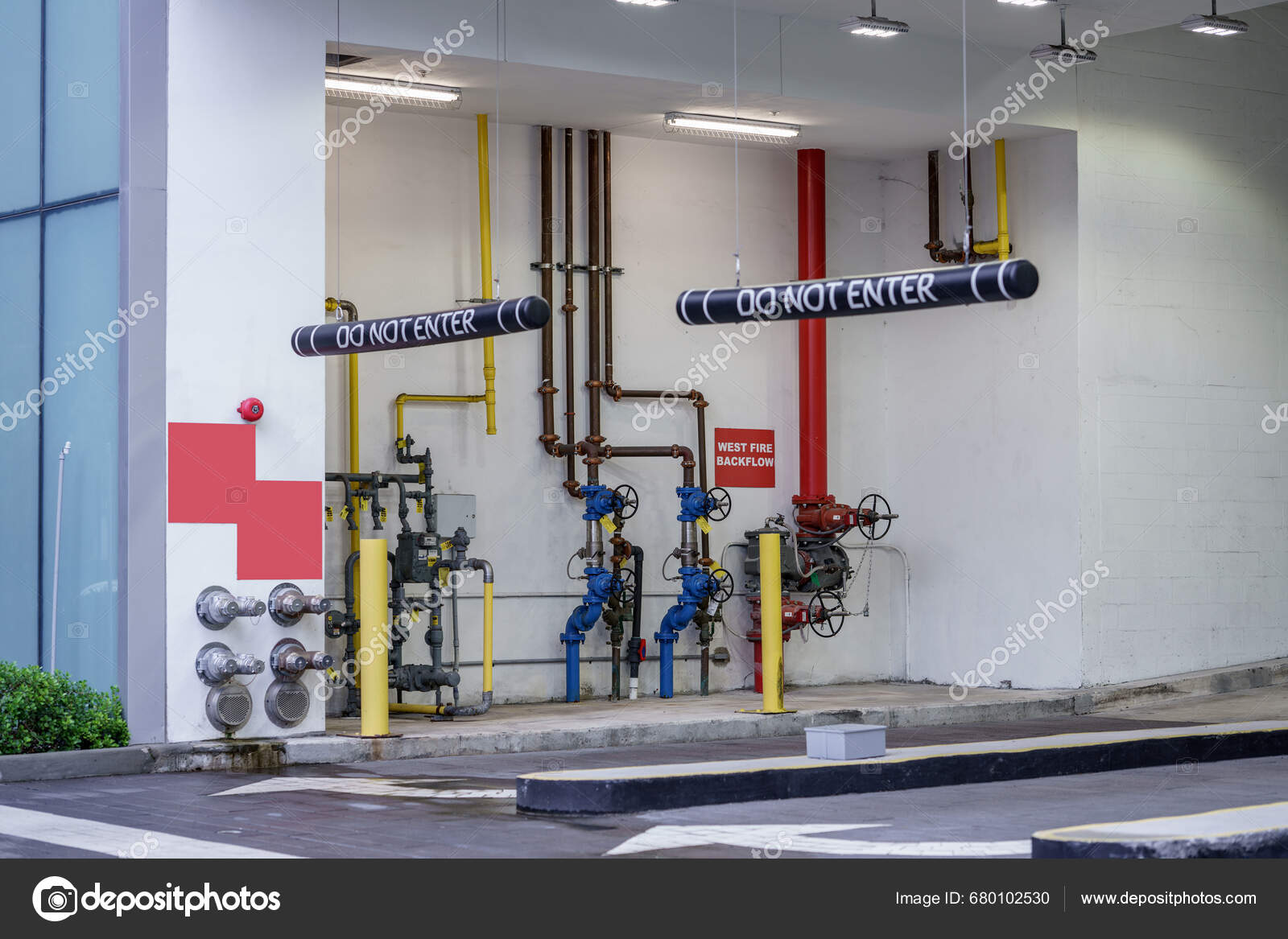 Industrial Water Fire Backflow Valves Gas Meter Highrise Tower Building ...