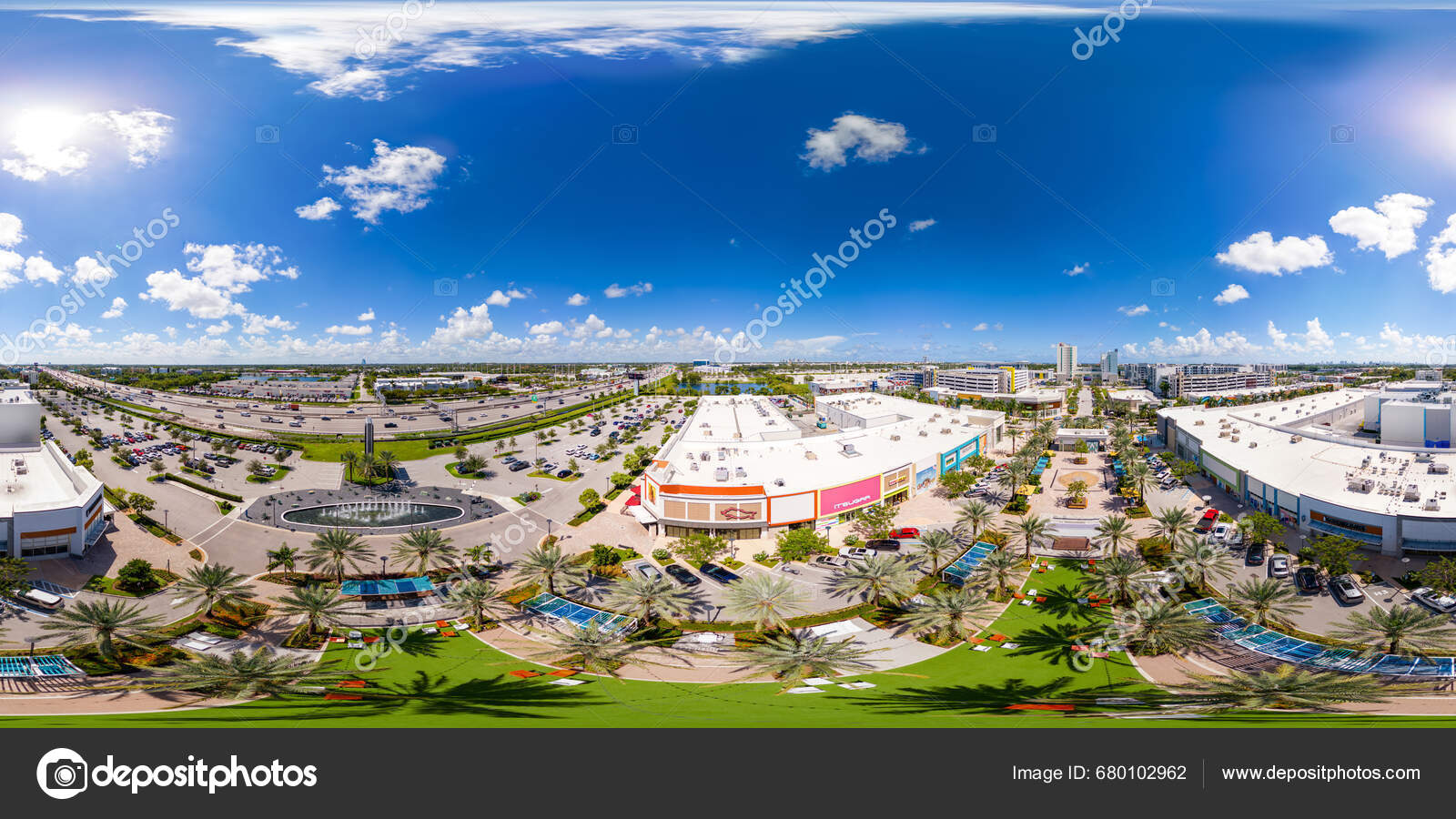 Dania Usa October 2023 Aerial 360 Panorama Dania Pointe Shops — Stock ...