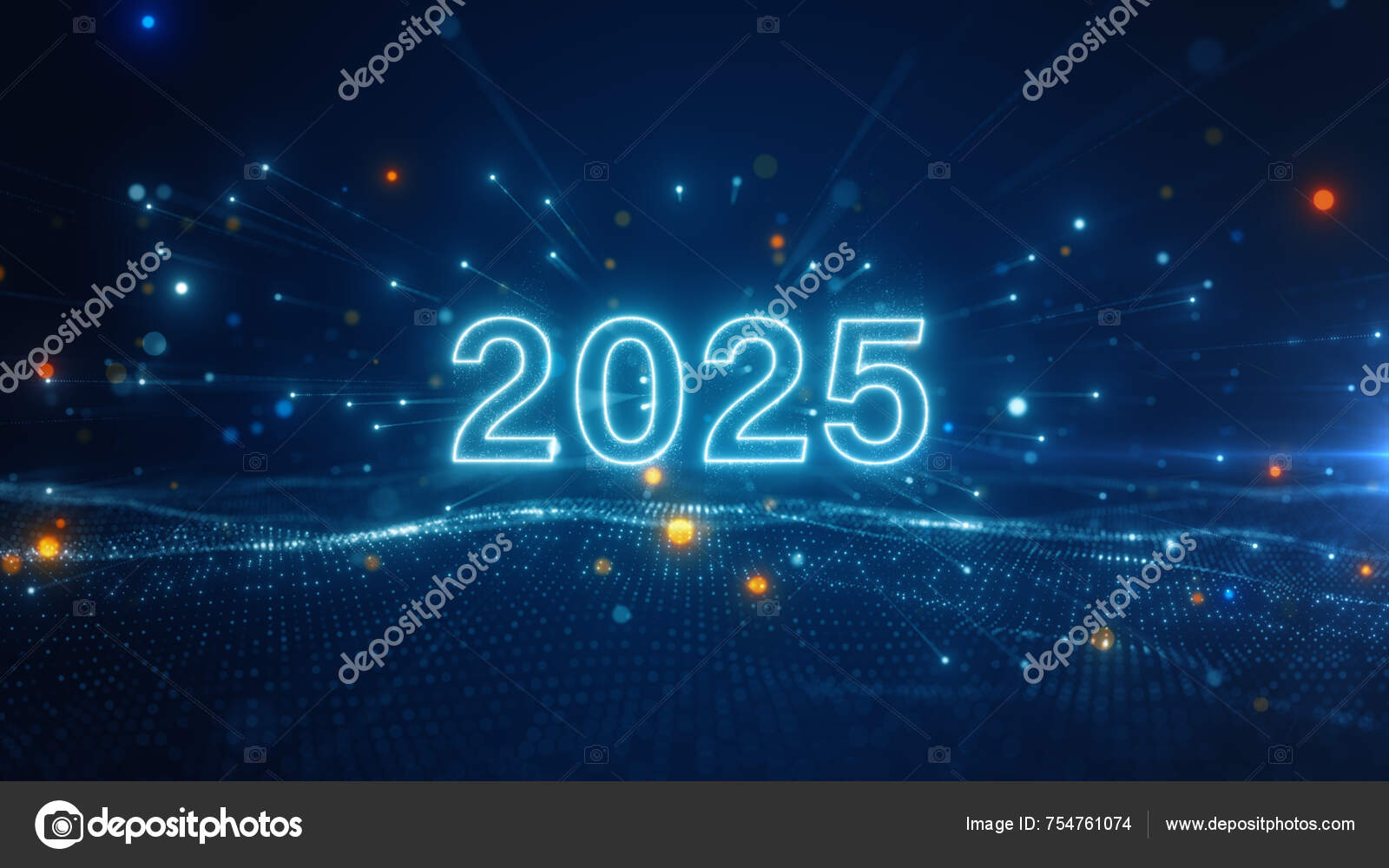 Celebrate New Year's Eve 2025 Blue Background Abstract Glowing Bokeh ...
