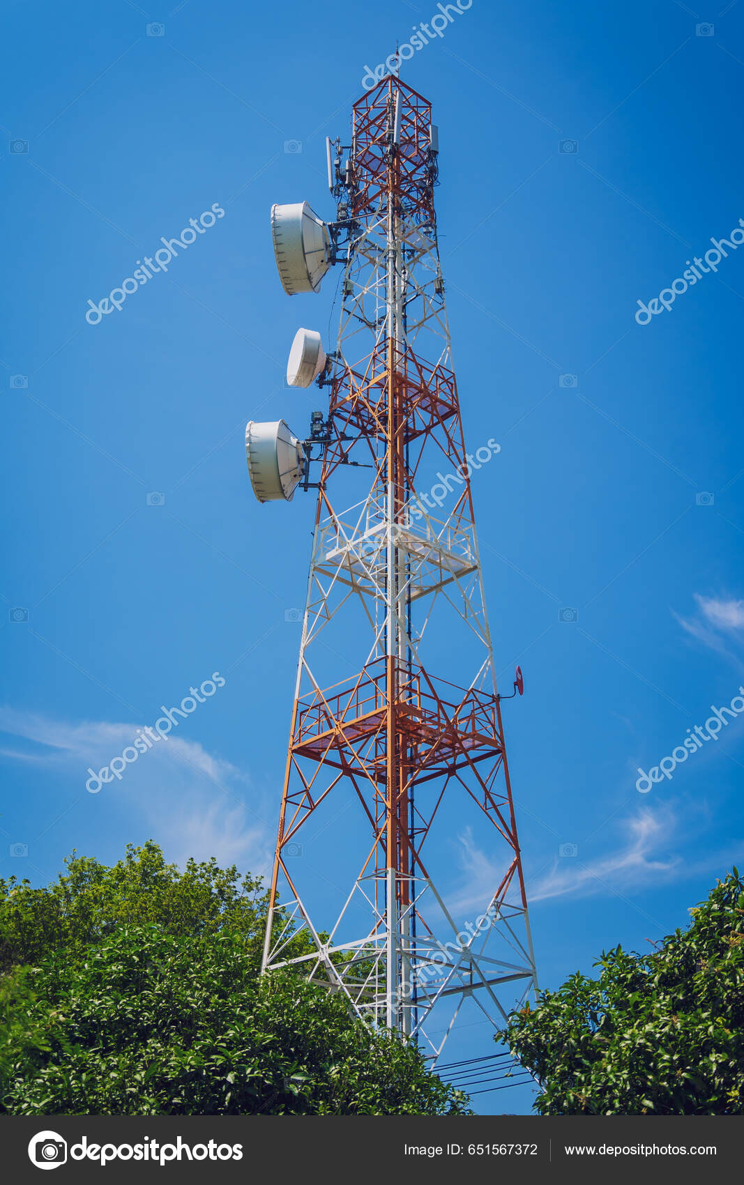 Cell Towers Smart Mobile Telephone Sky Background — Stock Photo ...