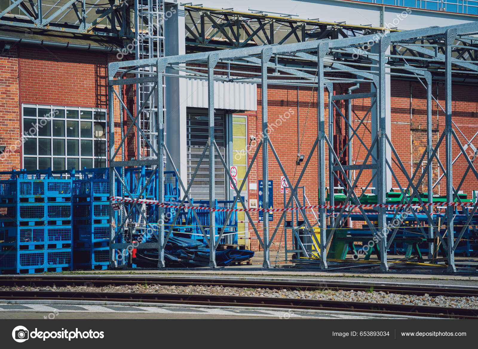 Modern Steam Pipeline Industrial Blue Skies Background — Stock Photo ...