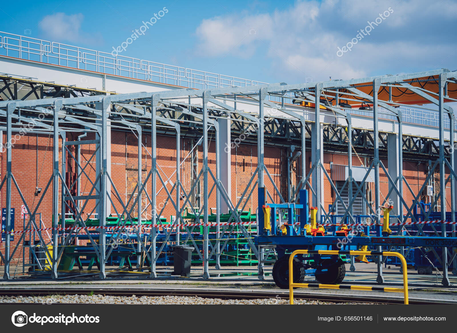 Modern Steam Pipeline Industrial Blue Skies Background — Stock Photo ...
