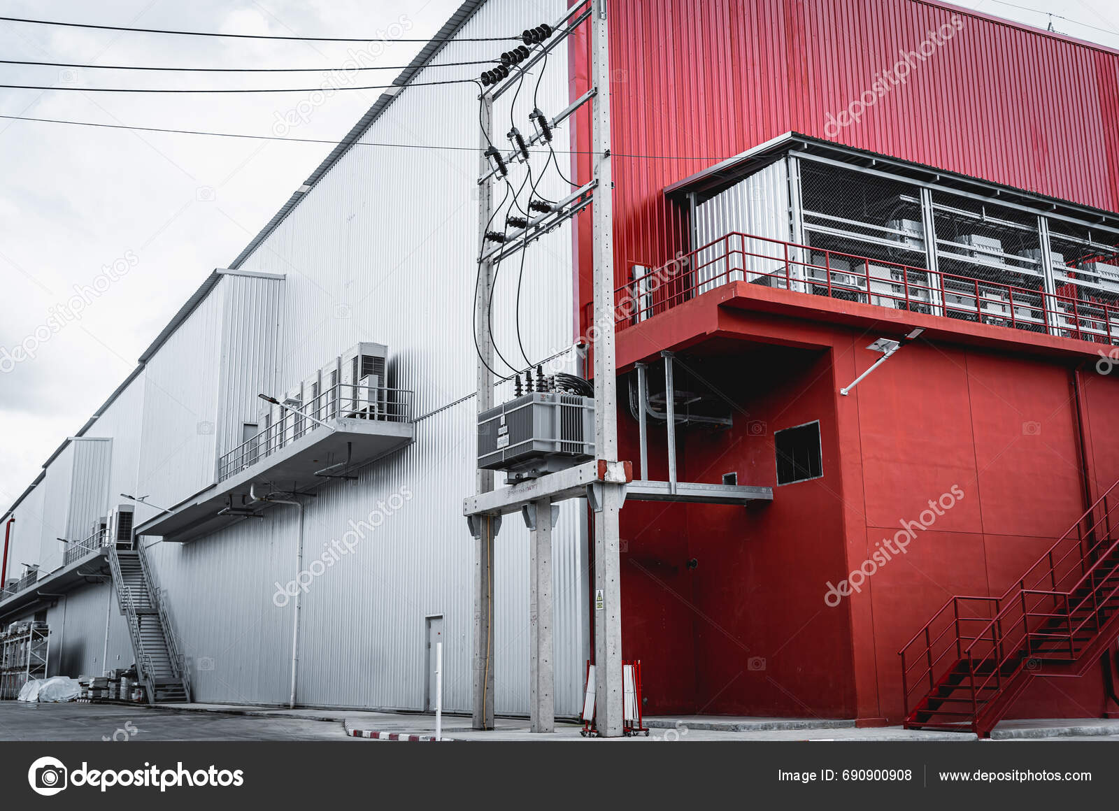 Electrical Power Distribution Electricity System Building Wall — Stock ...