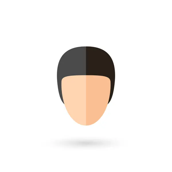 Male Faceless Head Avatar Icon Black Hairstyle Isolated Illustration ...