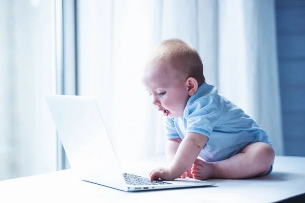 A baby using laptop Stock Photos, Royalty Free A baby using laptop ...