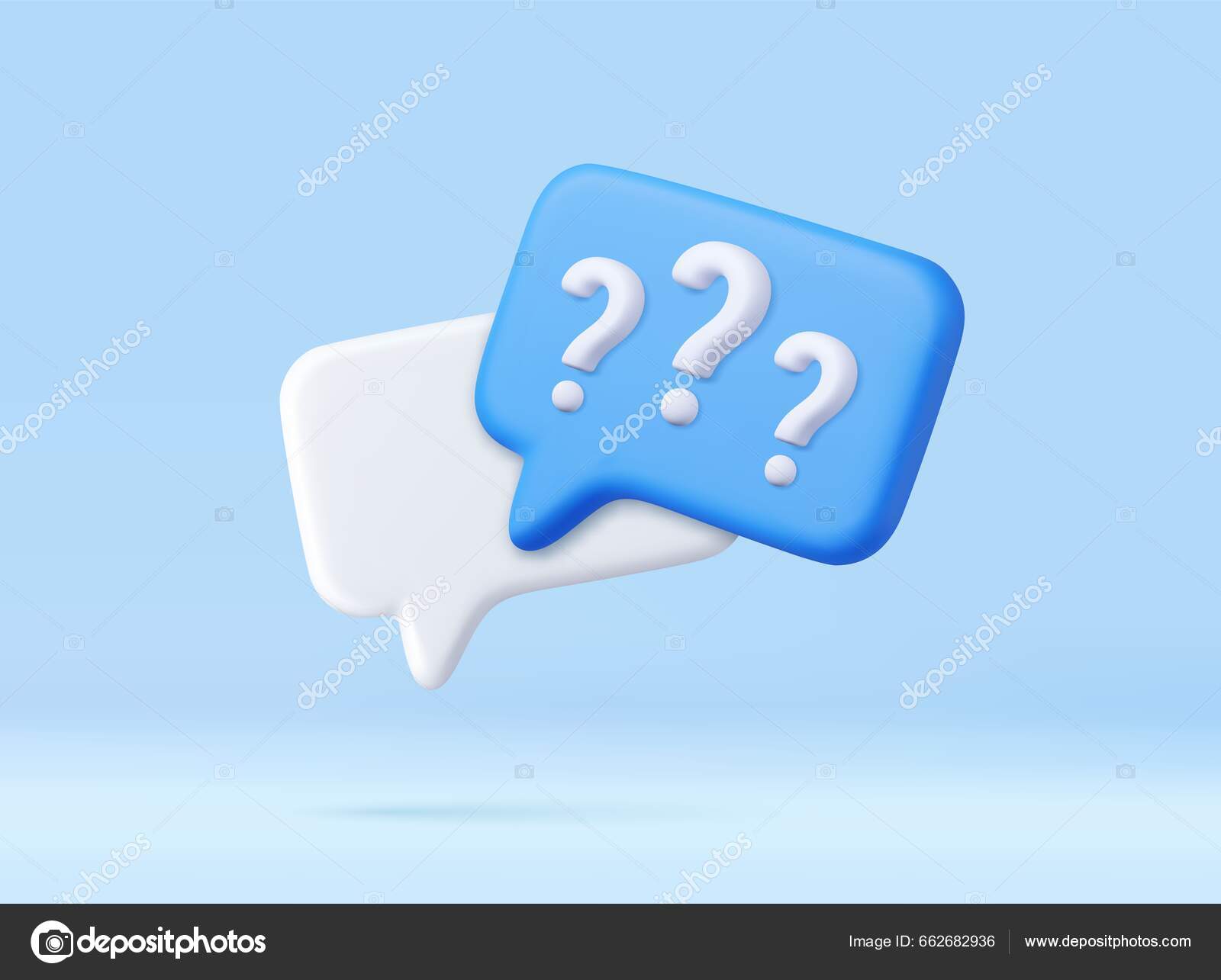 Rendering Faq Icon Question Mark Bubble Chat Message Box Question Stock Vector by ©drogatnev ...