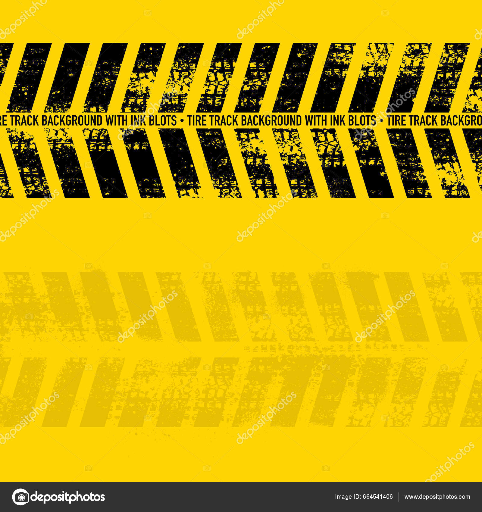 Yellow Tire Track Arks Isolated White Background Road Track Wheels ...
