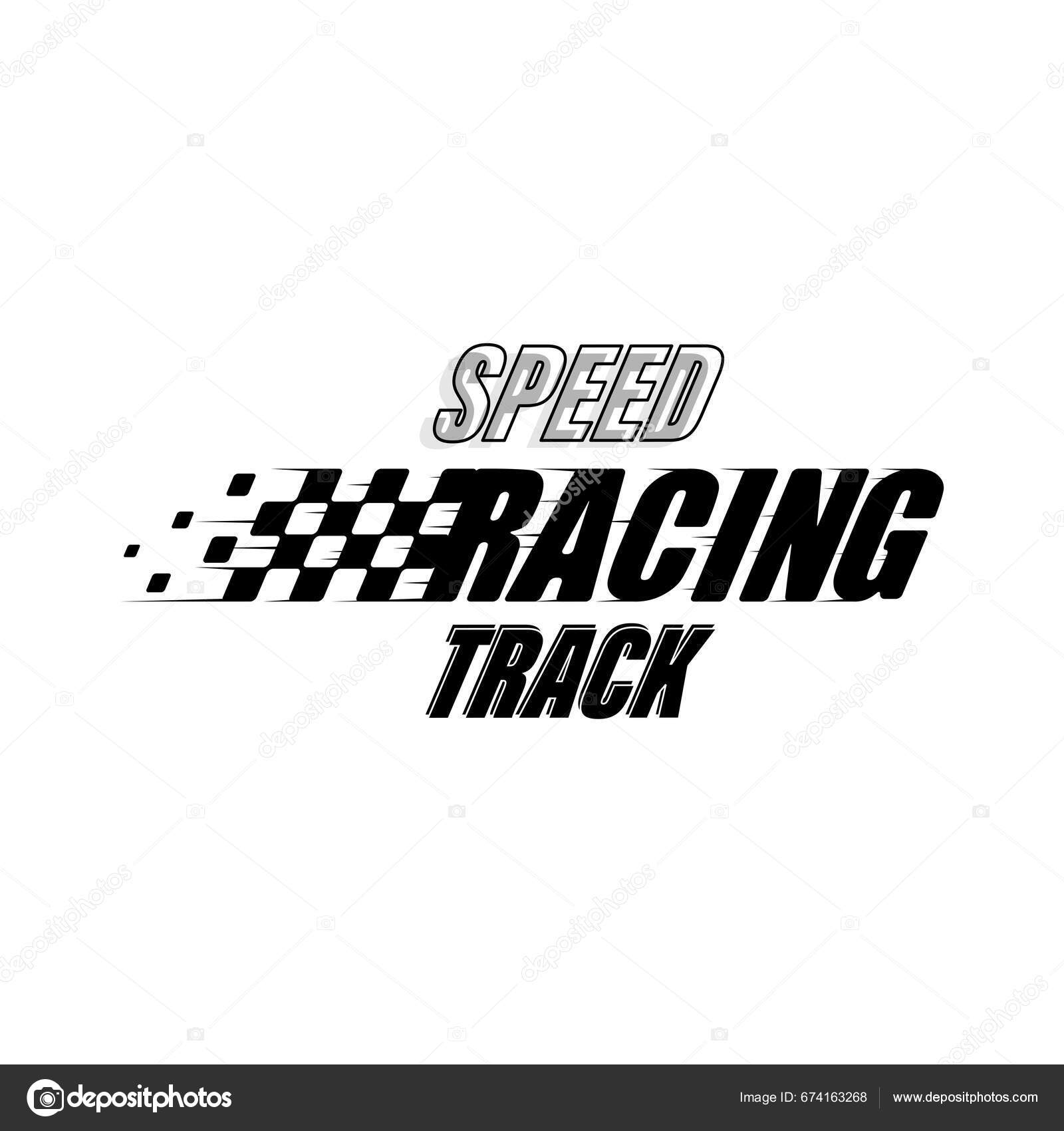 Abstract Car Sport Race Logo Black White Flag Sample Text Stock Vector ...