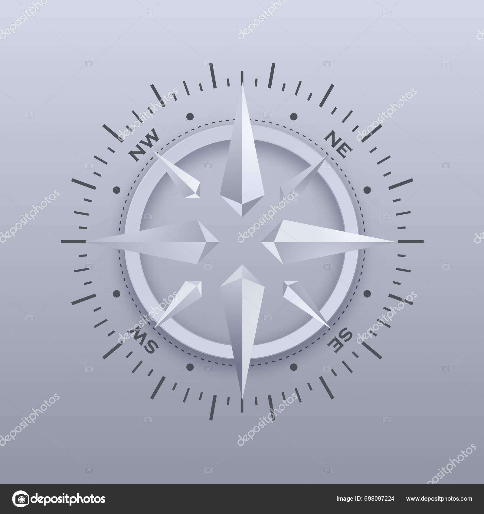 Abstract Compass Logos Set Isolated Colorful Backgrounds Windrose ...