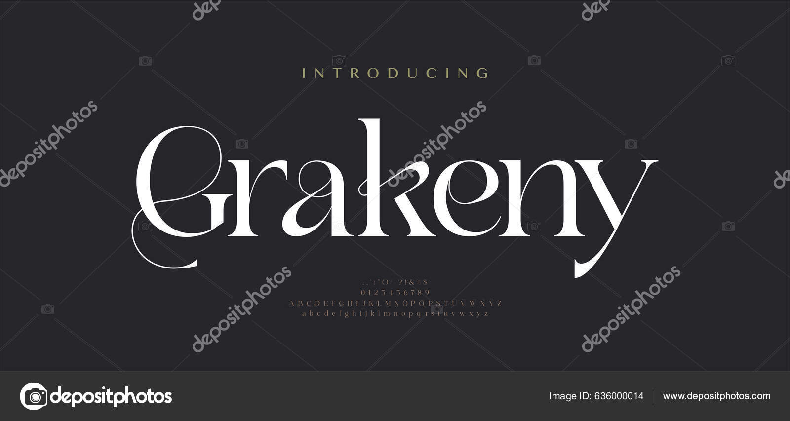 Luksus Sans Serif Alfabet Bogstaver Skrifttype Nummer Klassiske ...