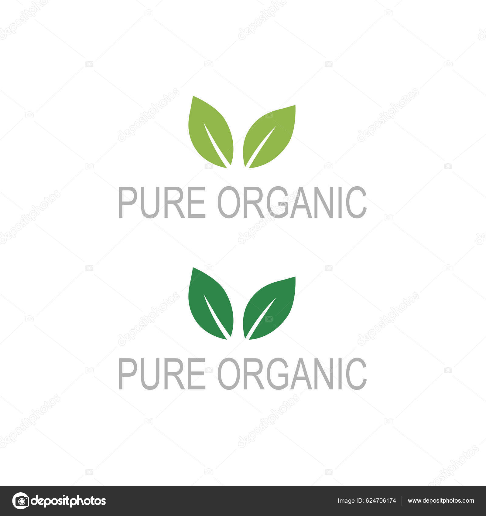 Signo Orgánico Puro Símbolo Logo Aislado Blanco Vector de stock ...