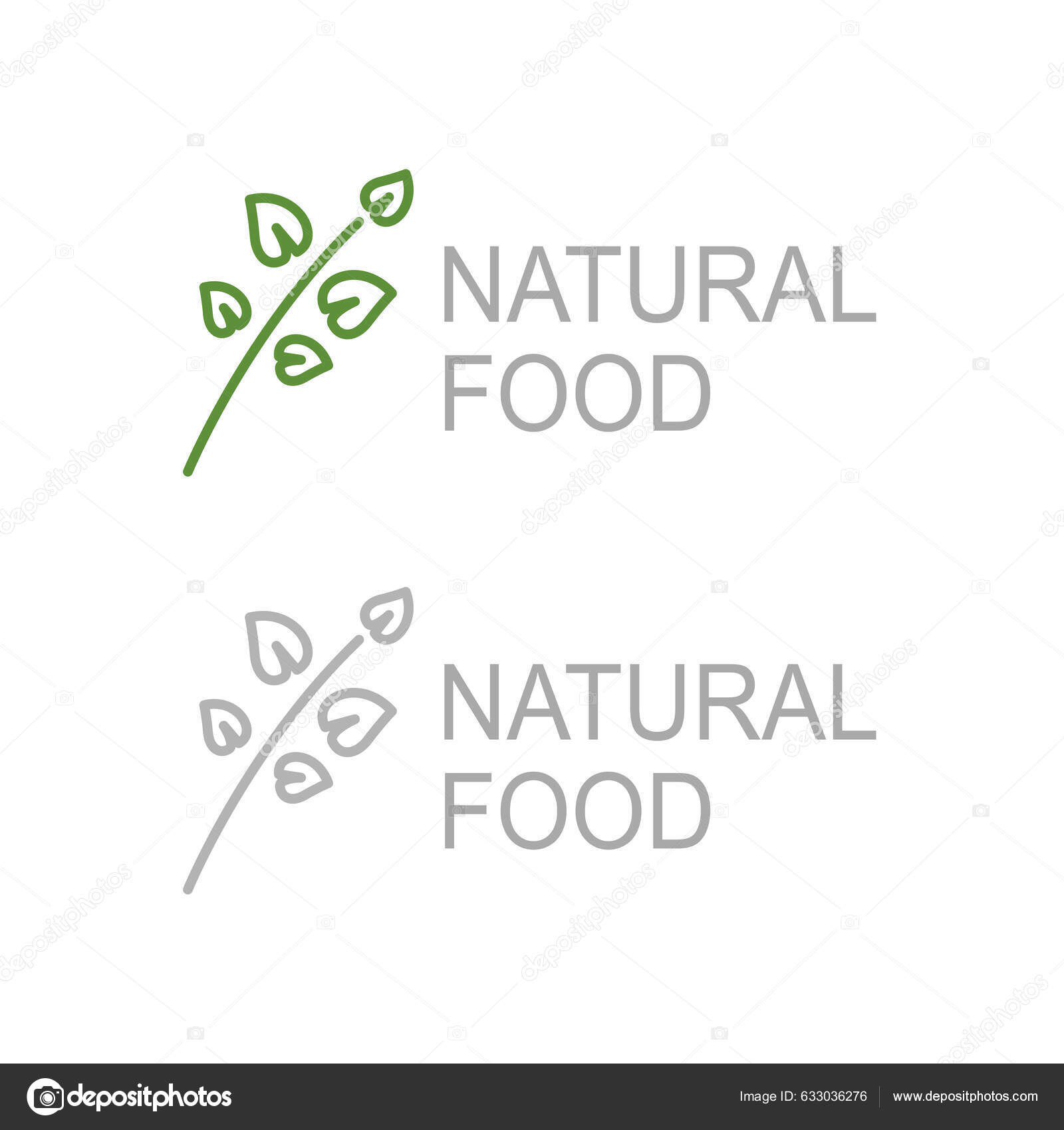 Natural Food Sign Symbol Logo Isolated White Stock Vector Image by ...