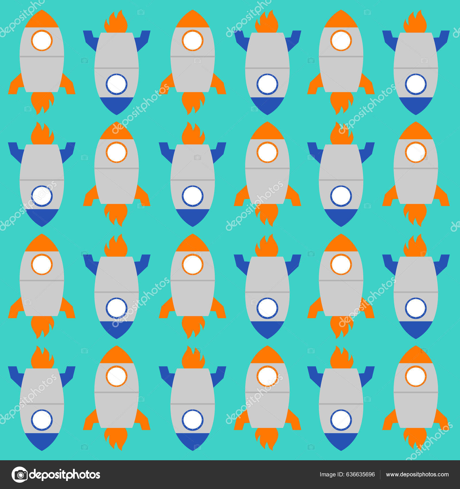 Kids Rockets Vector Background Texture Pattern Stock Vector by ...