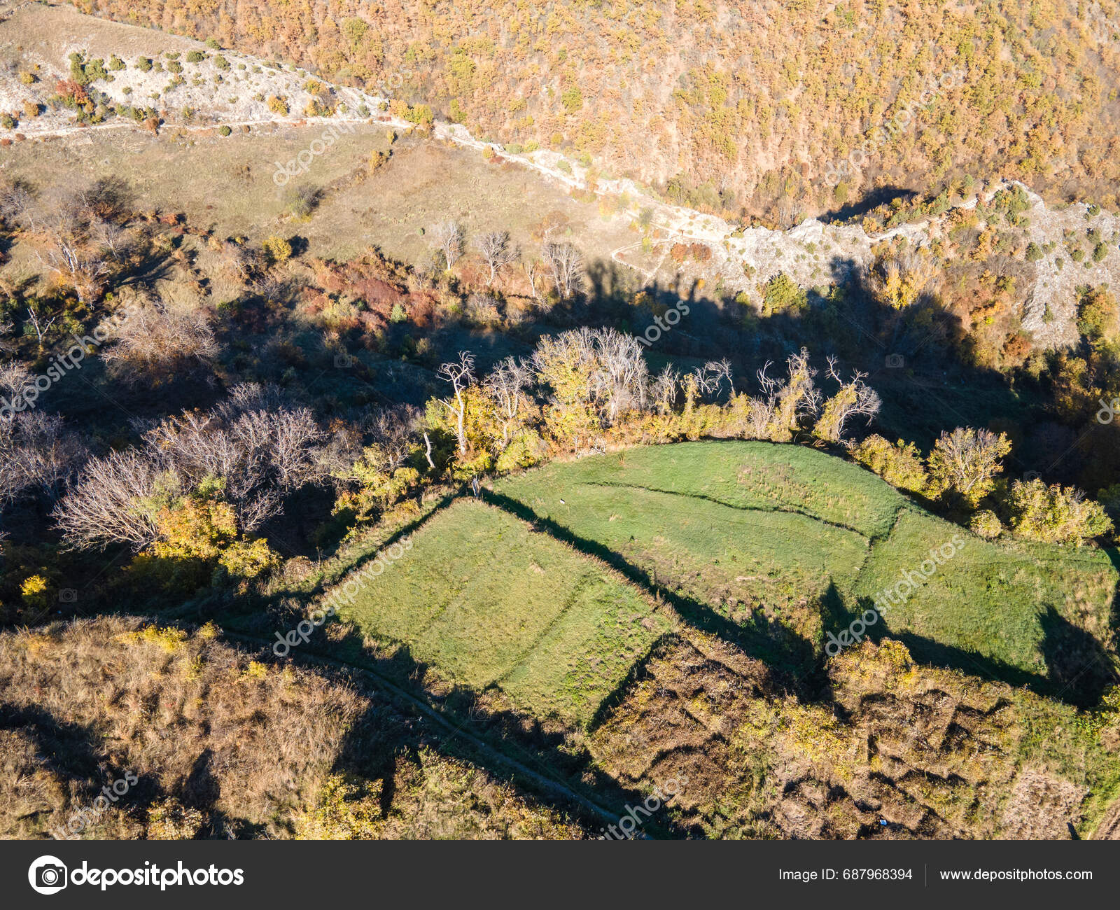 Aerial Autumn View Zemen Gorge Kyustendil Region Bulgaria — Stock Photo ...
