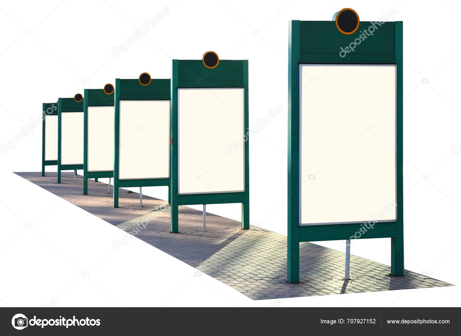 Empty Stands Advertising Billboards Isolated White — Stock Photo ...