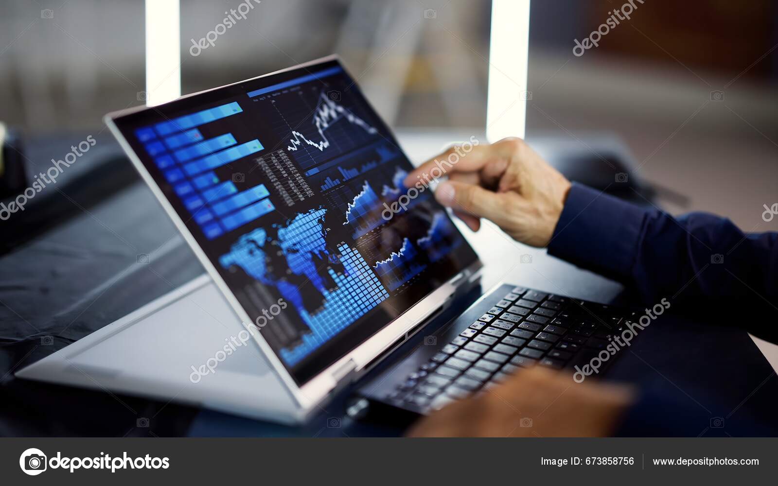 Data Analyst Using Data Analytics Kpi Dashboard — Stock Photo ...